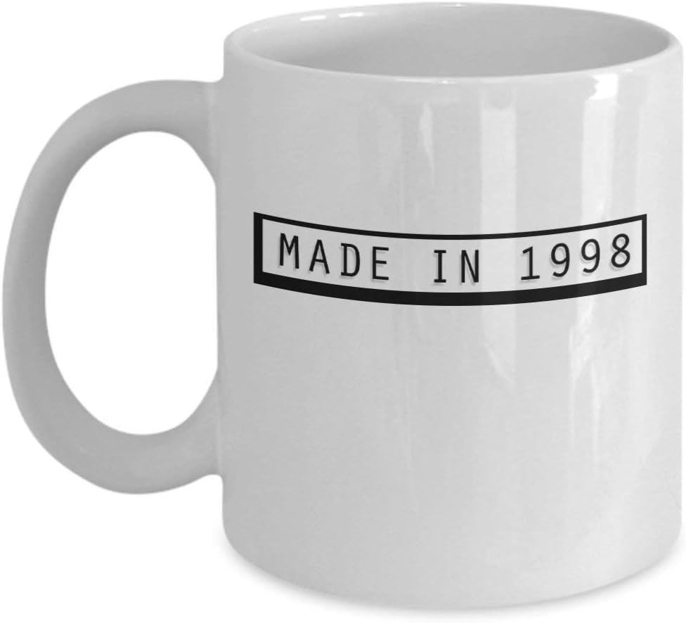 Coffee Mug for Best Gifts Made in 1998 Coffee Mug Cup (White) 20th ...