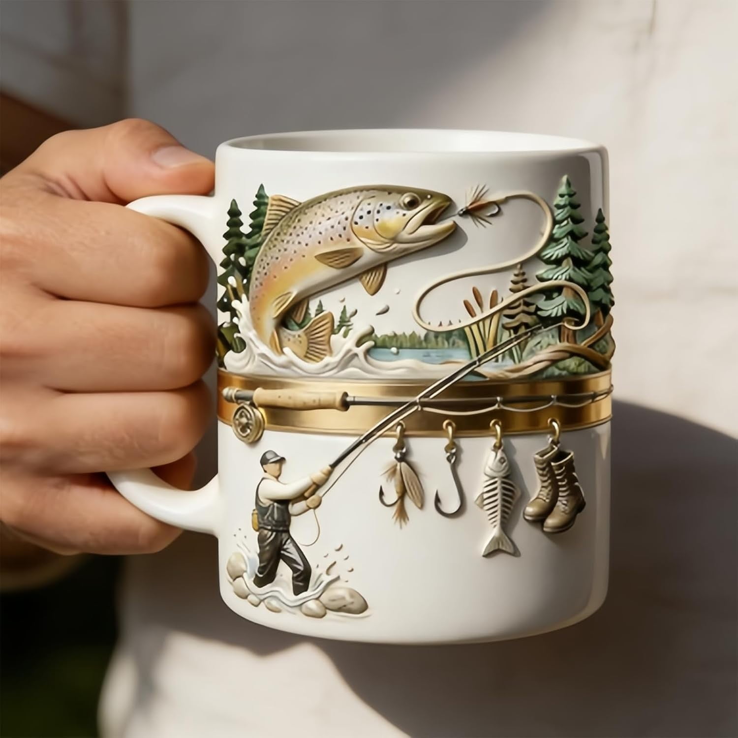 Coffee Mug Ceramic Cup with Handle for Hot Drinks Durable & Microwave ...