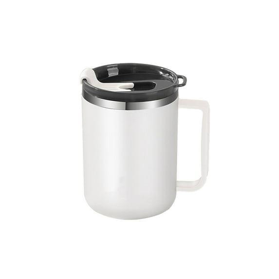 Coffee Mug Cup with Handle, Stainless Steel Travel Coffee Mug with Leak-proof Lid, Double Wall ...