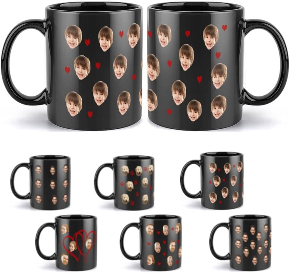 Coffee Mug Custom, Black Mugs with Personalized Image Text Logo ...