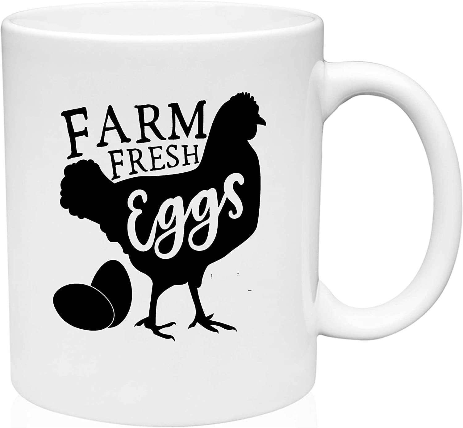 Coffee Mug Farm Fresh Eggs Chicken Tin Garden Farm Life Country White ...