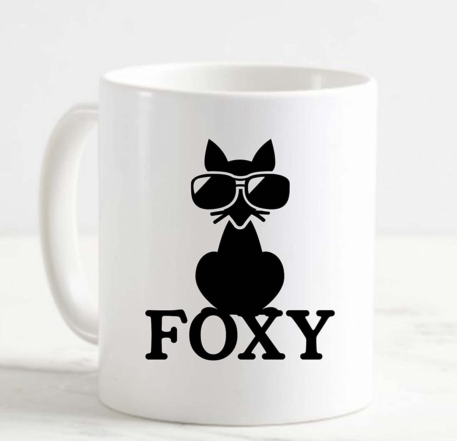 Coffee Mug Foxy Fox Sunglasses Shades Cool Good-Looking Silly White Cup ...