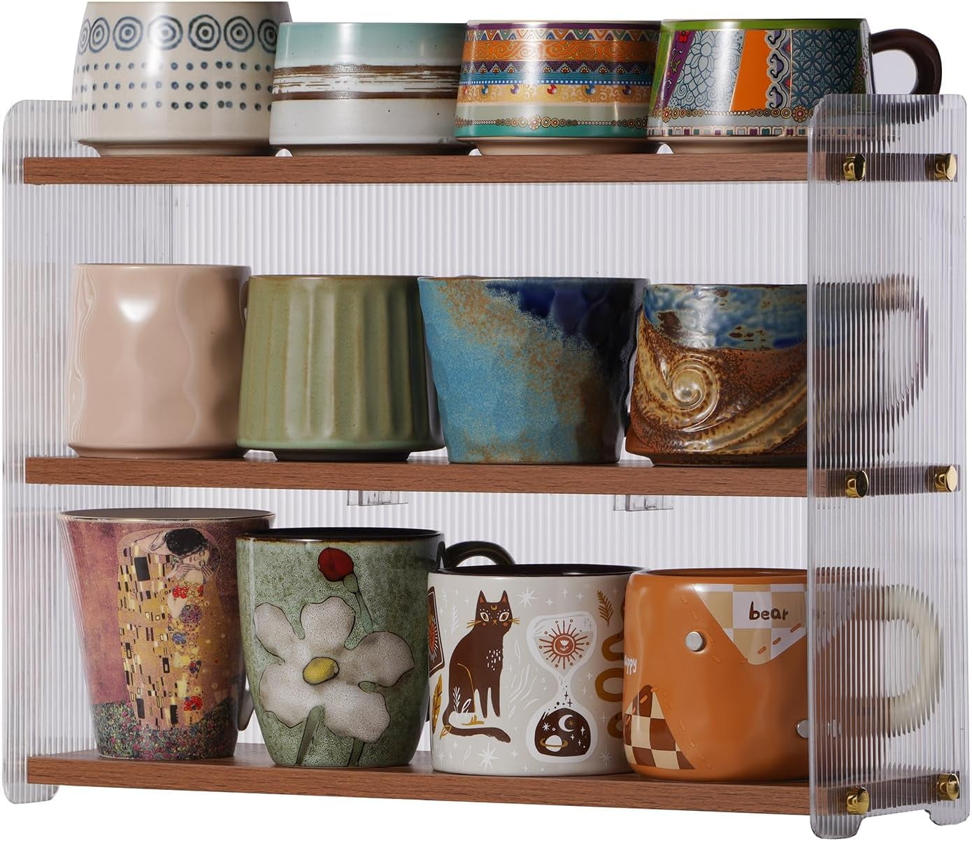 Coffee Mug Holder Wooden Cup Station Organizer 3-Tier Cup Holder for ...