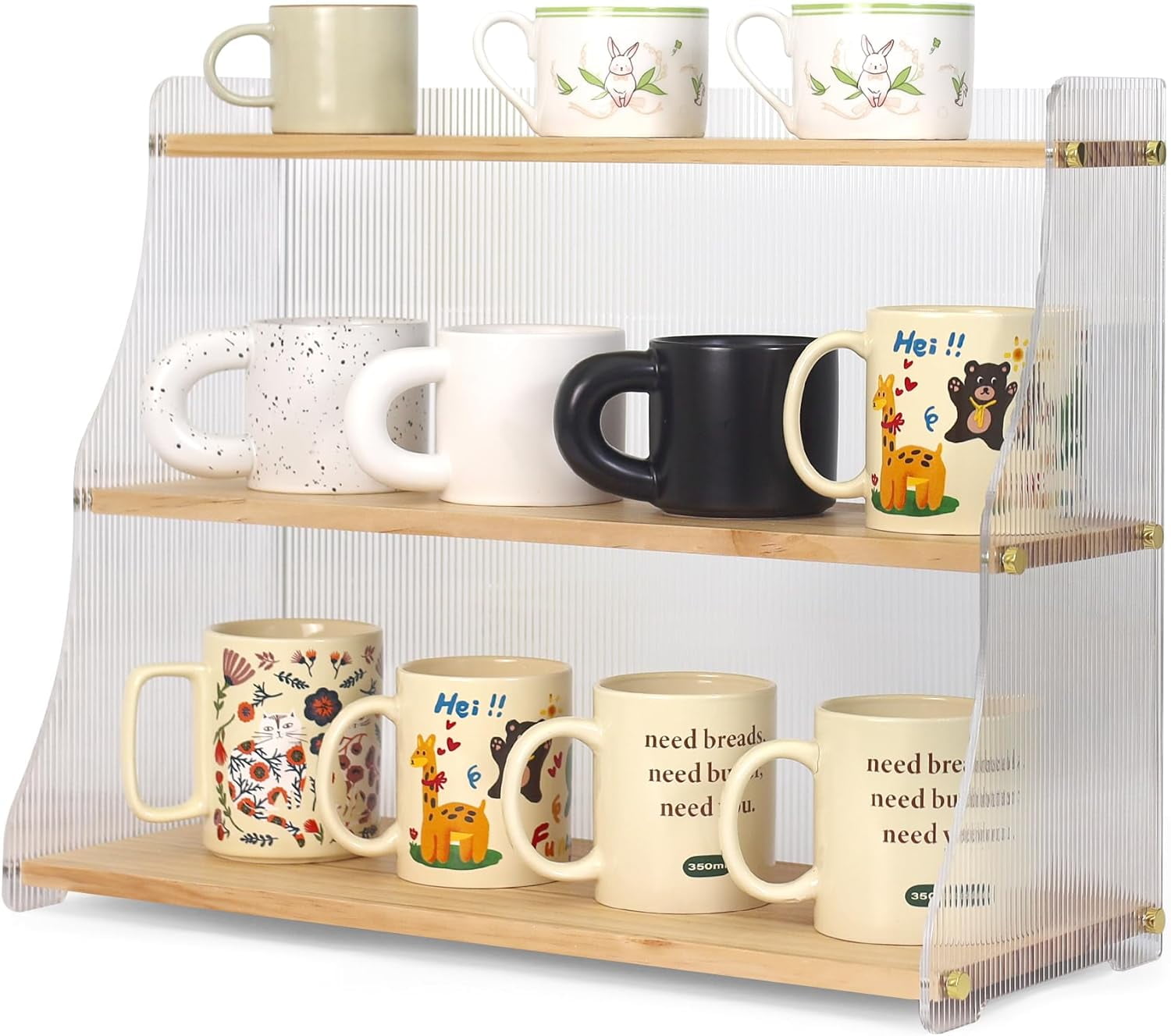 Coffee Mug Holder Wooden Cup Station Organizer 3 Tier Cup Holder for ...