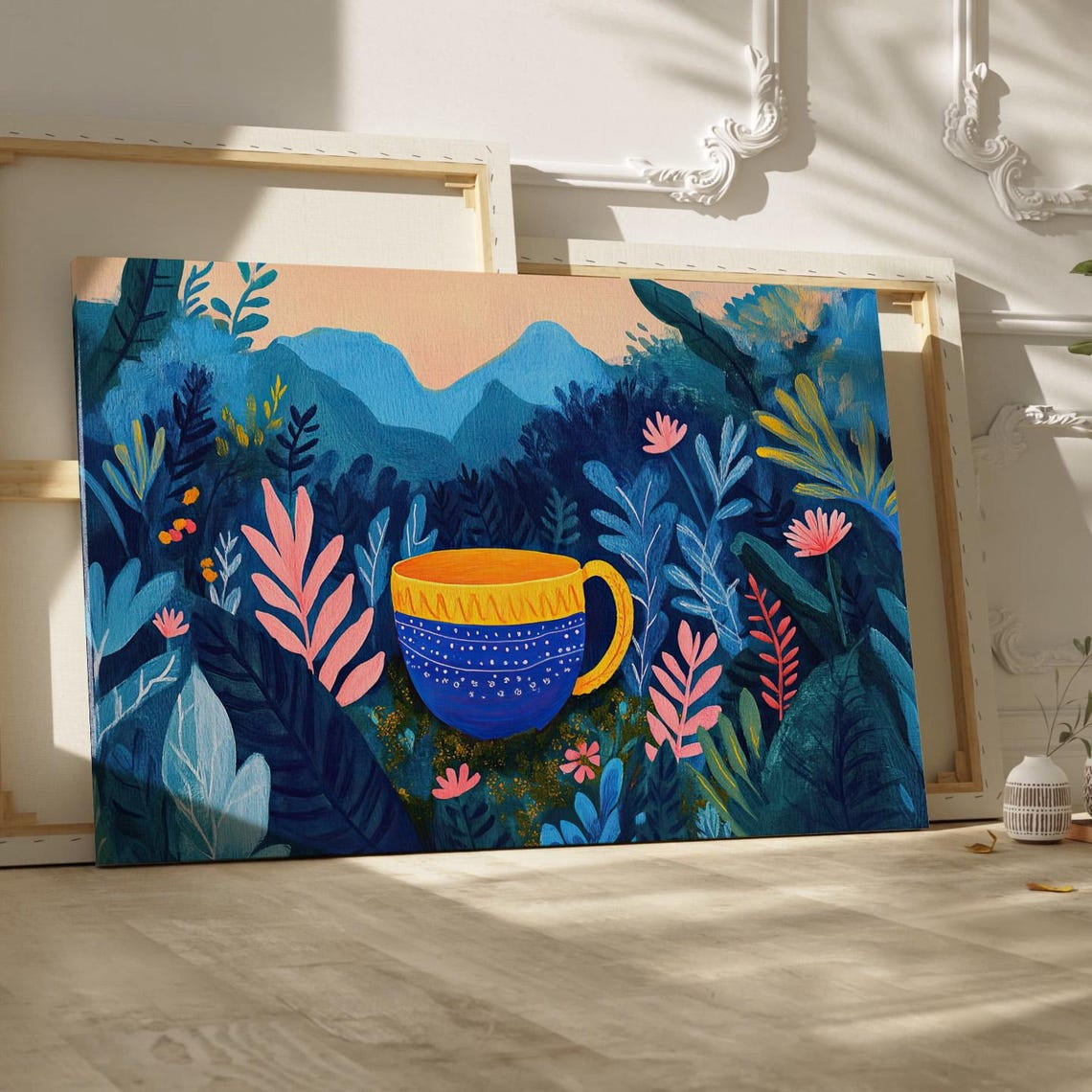 Coffee Mug Jungle Wall Art Playful Botanical Decor, Unframed Paper ...