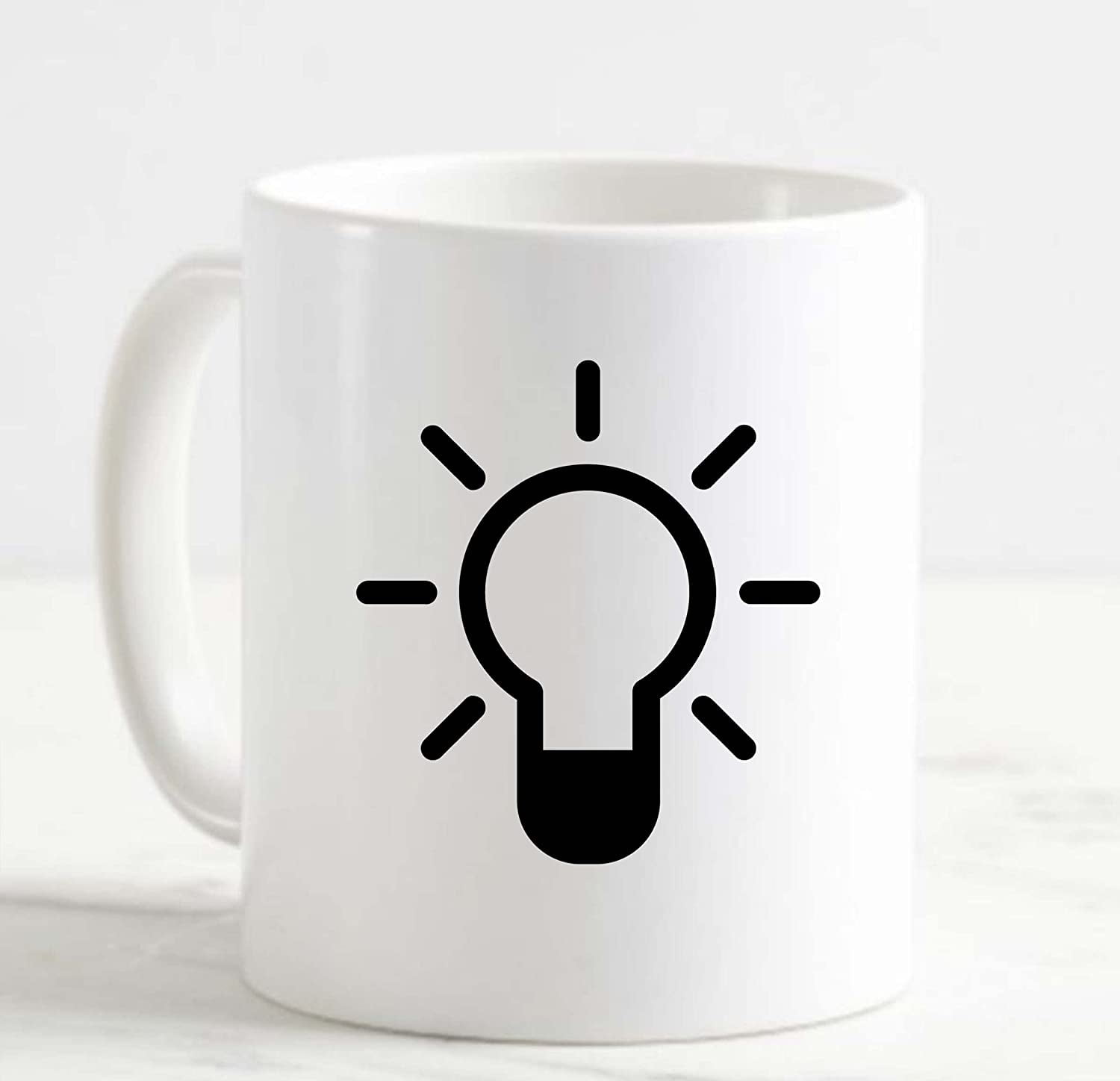 Coffee Mug Lightbulb Light Shine Bright Glow Vibrant White Cup Funny ...