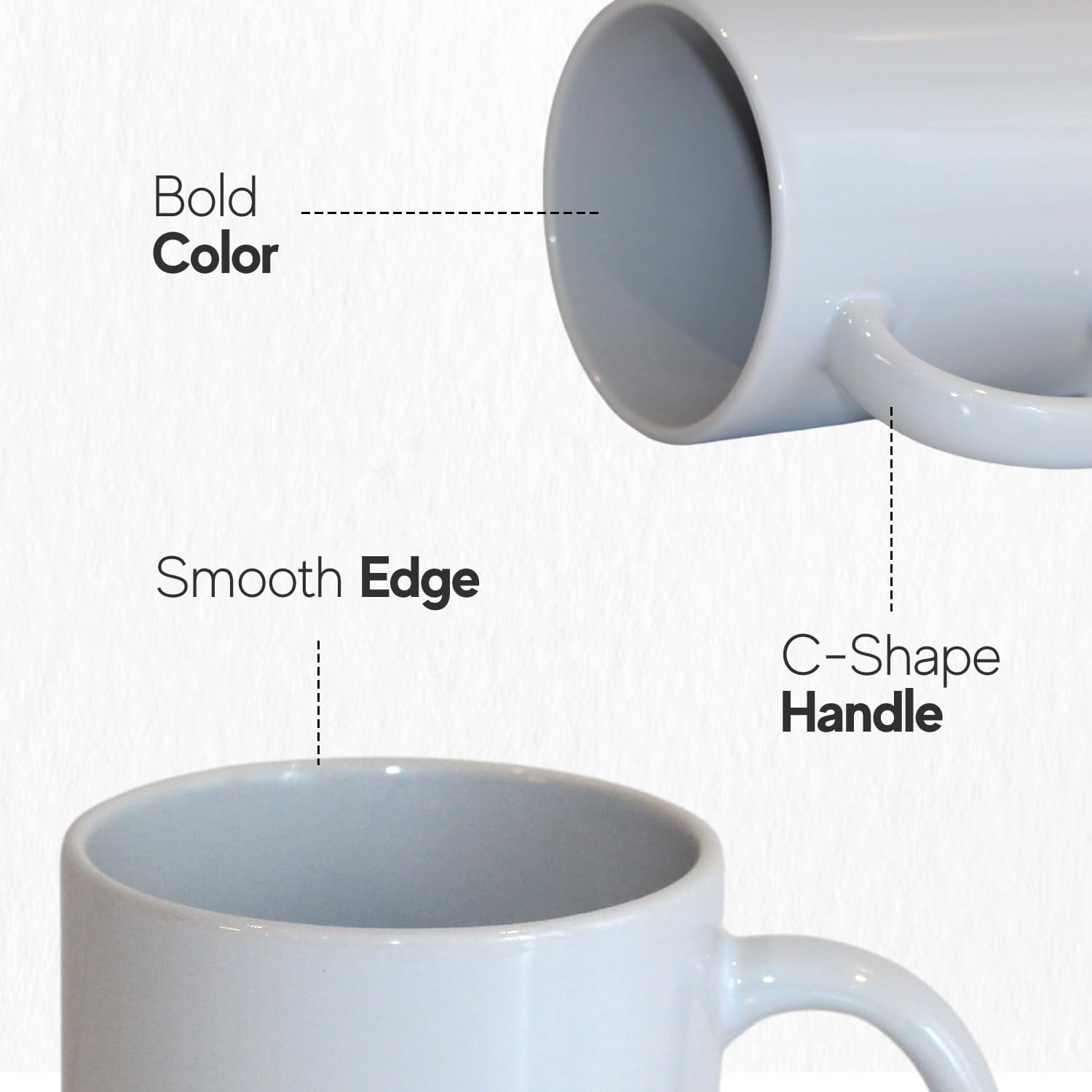 Coffee Mug, Lightweight Bright Porcelain Tea Cups with Handle, for Oven ...