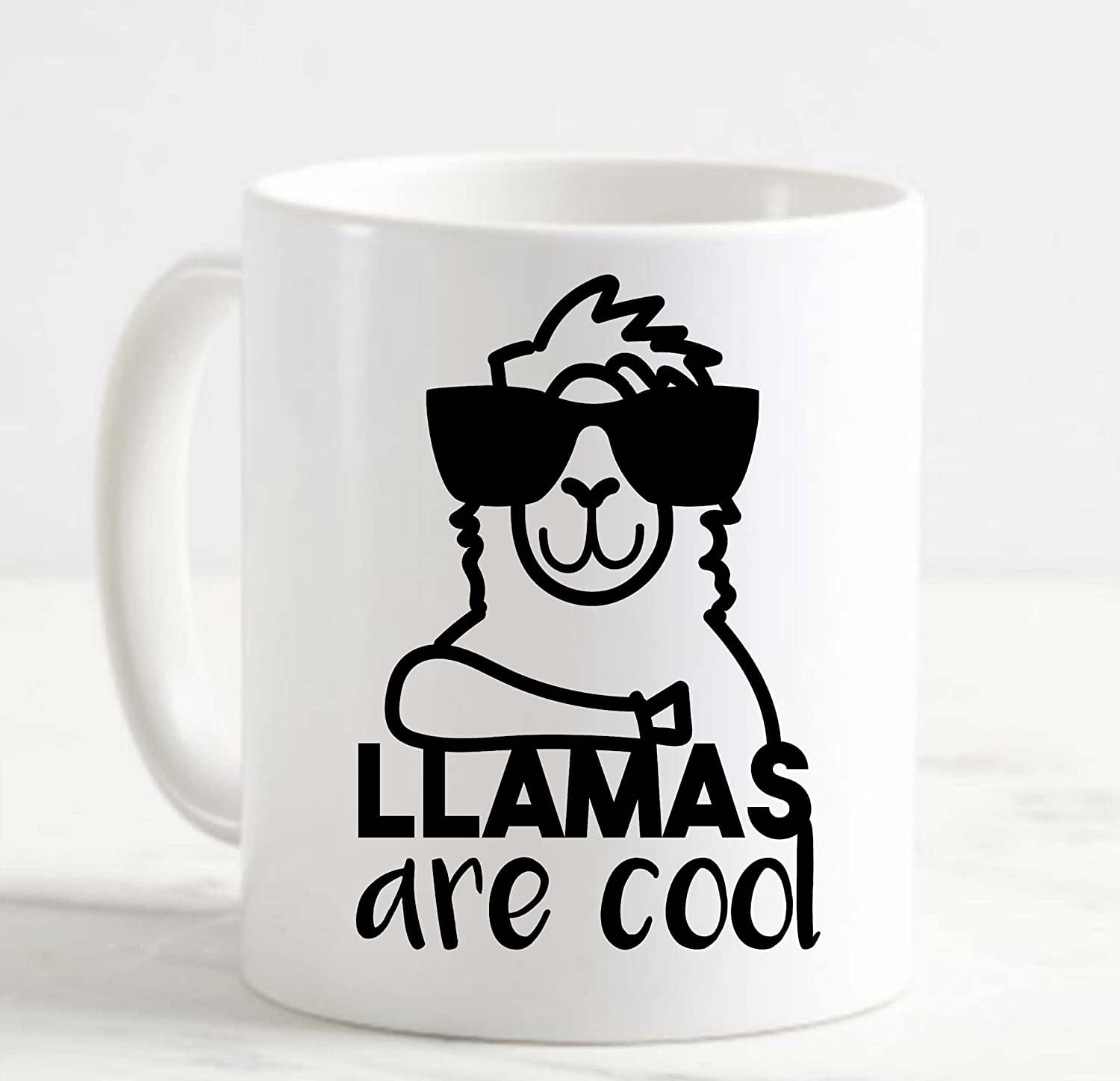 Coffee Mug Llamas Are Cool Llama With Sunglasses Funny Animals White ...