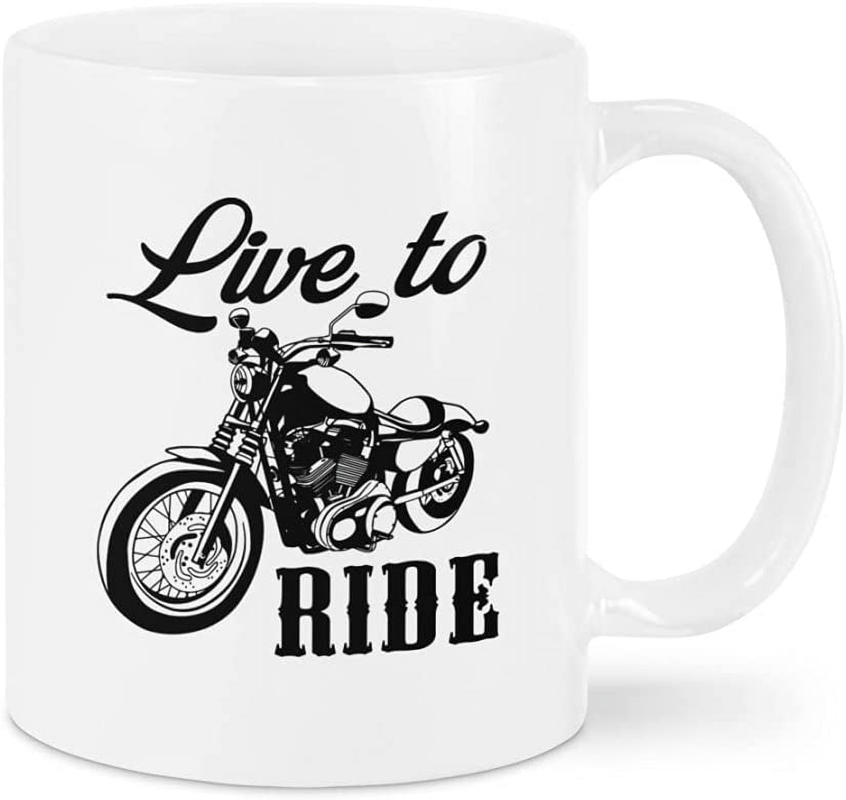 Coffee Mug For Motorcycle Biker Lovers Mom Dad From Daughter Son Funny Biker Gifts Live To Ride ...