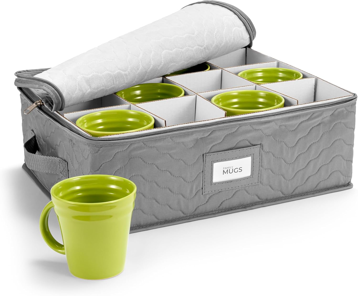 Coffee Mug Organizer - Display Storage Case with Quilted Exterior ...