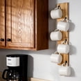 Coffee Mug Rack for Wall - 6-Hook Sturdy Wooden Cup Holder for Kitchen ...
