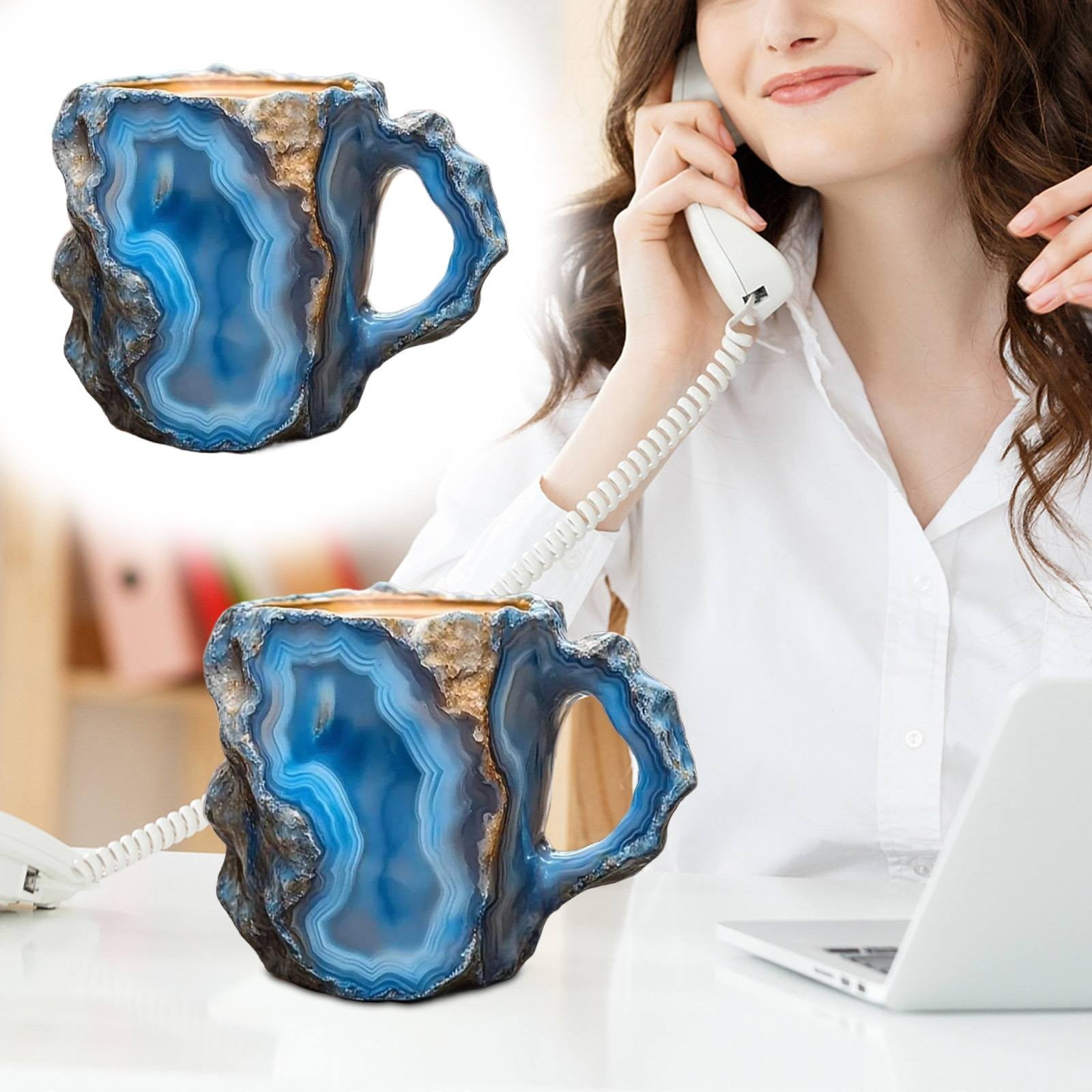 Coffee Mug,Resin Crystal Coffee Mugs Geode,Multi-Colored Crystal ...