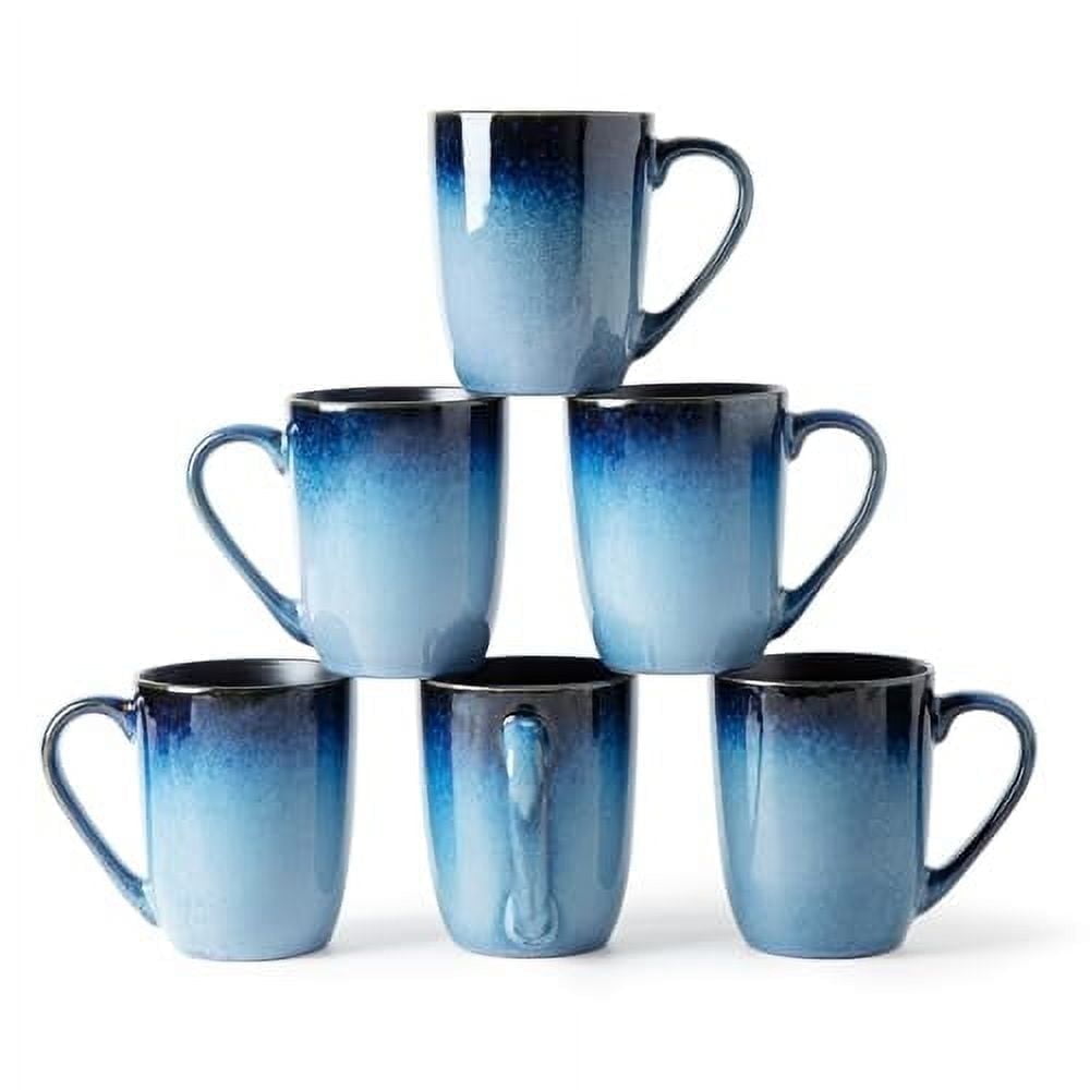 ALOFMO 12oz Coffee Mugs Set of 6, Microwave Safe Mugs, Lead-free, 6pcs ...