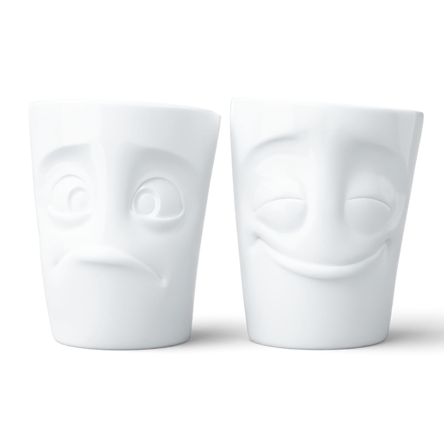 Coffee Mug Set No. 2, Cheery Baffled Face (Mugs Without Handles ...