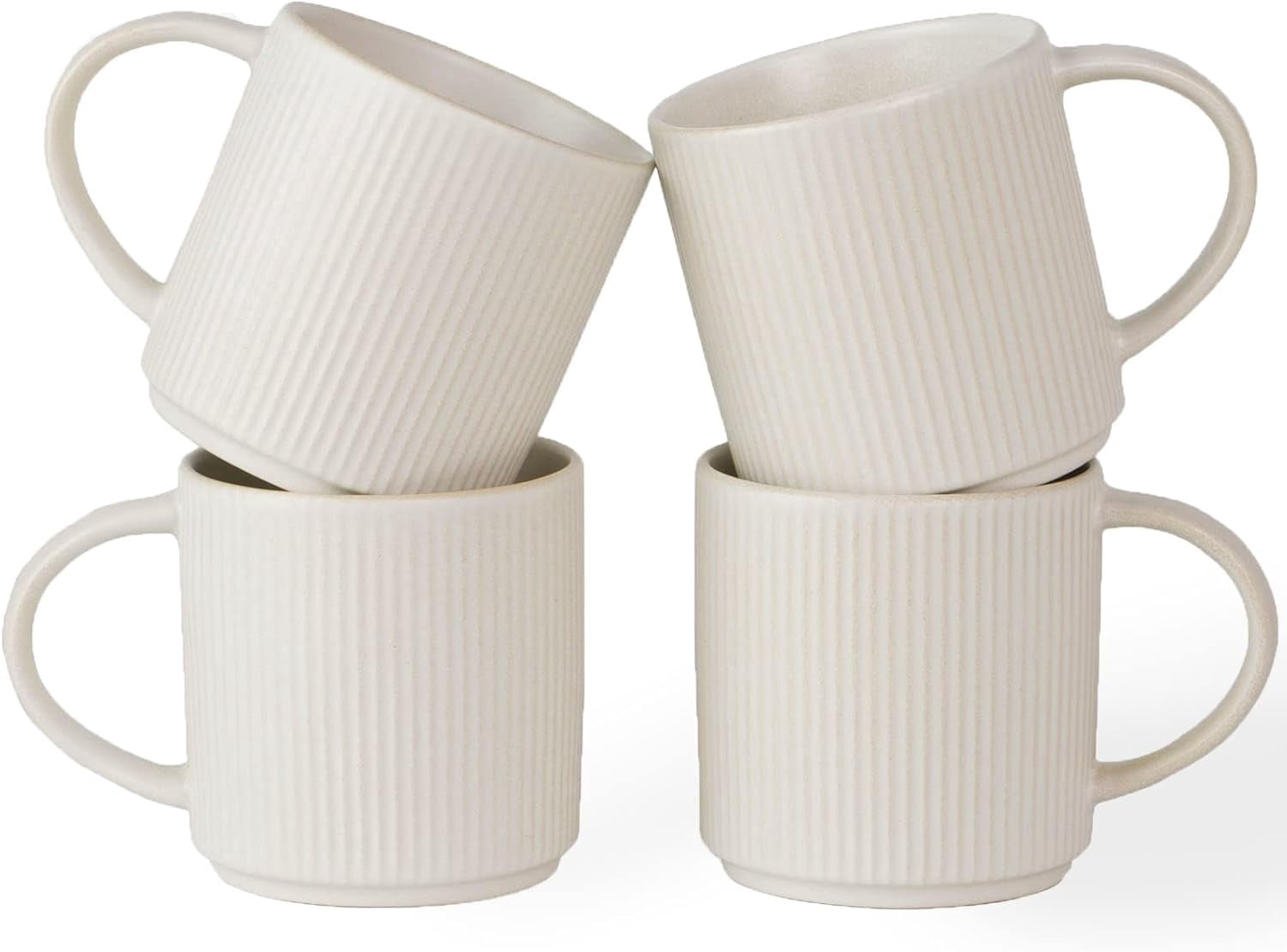 Coffee Mug Set for 4, Star 12 oz Catering Mugs Cup Set with Handle for ...