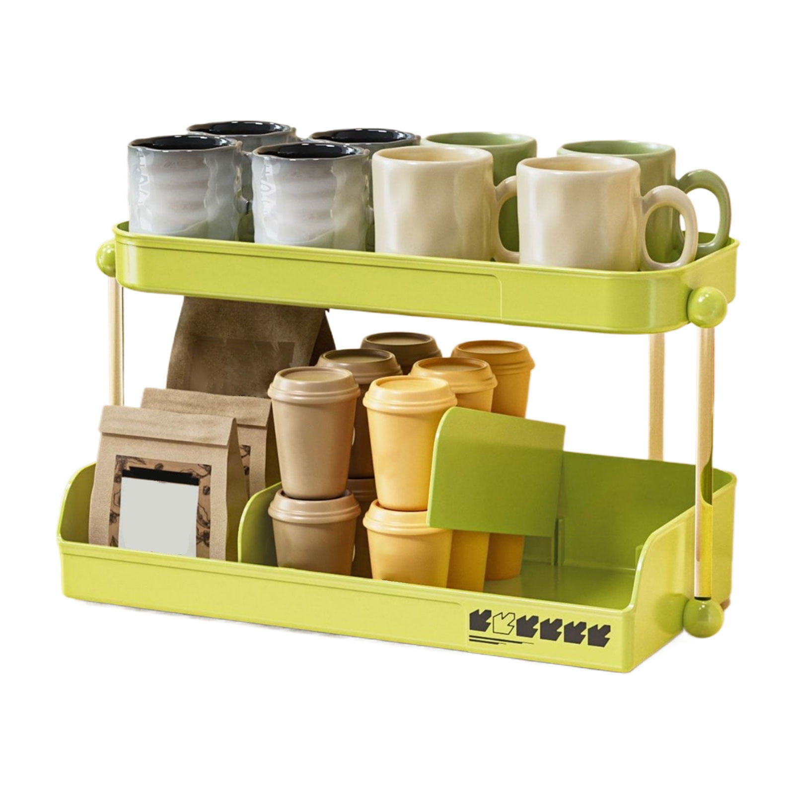 Coffee Mug Shelf,2 Tier Mug Rack Tea Cup Holder,Coffee Cup Rack for ...