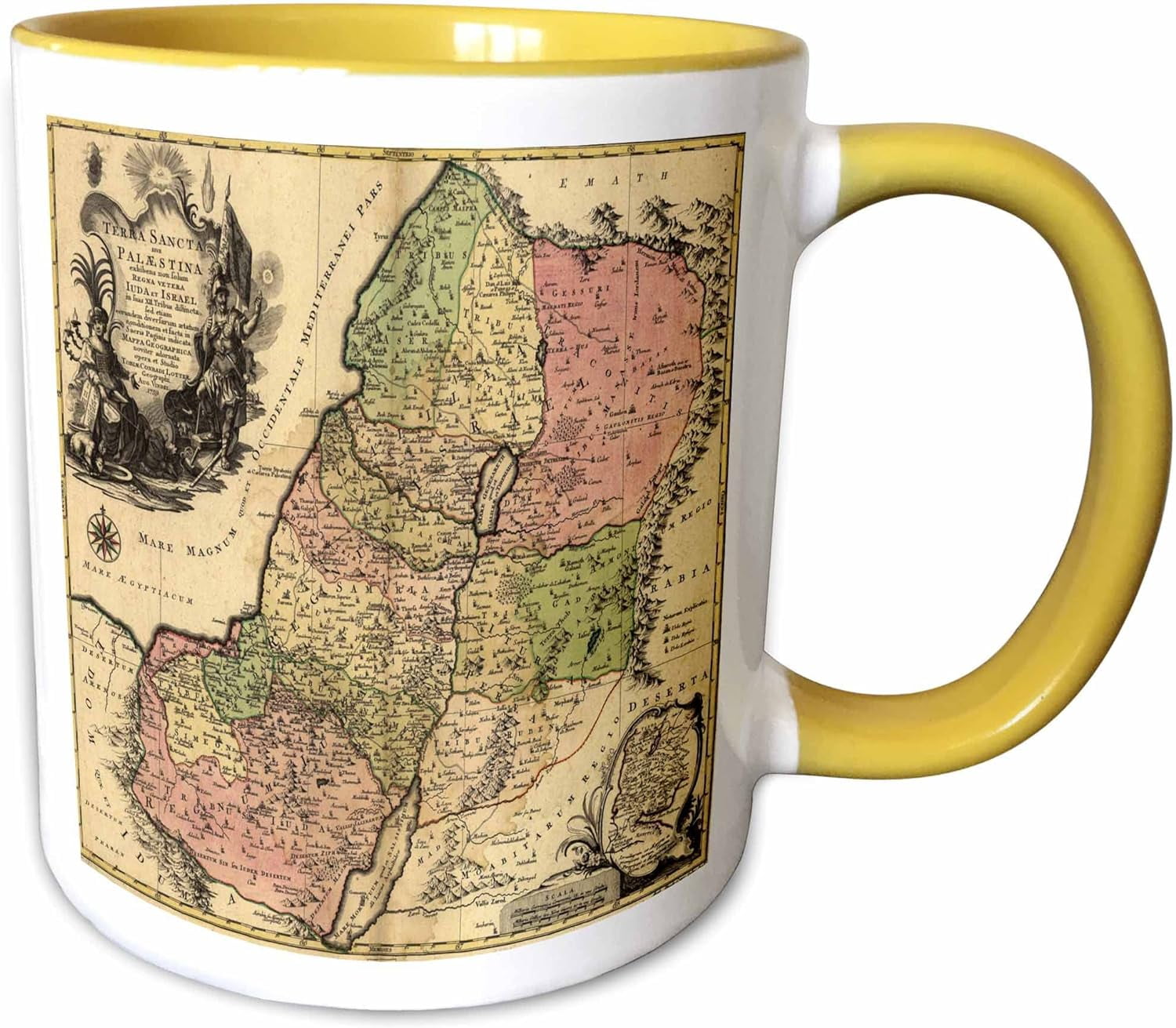 Coffee Mug, Size - 11oz - 1759 Image of the biblical map of the twelve ...