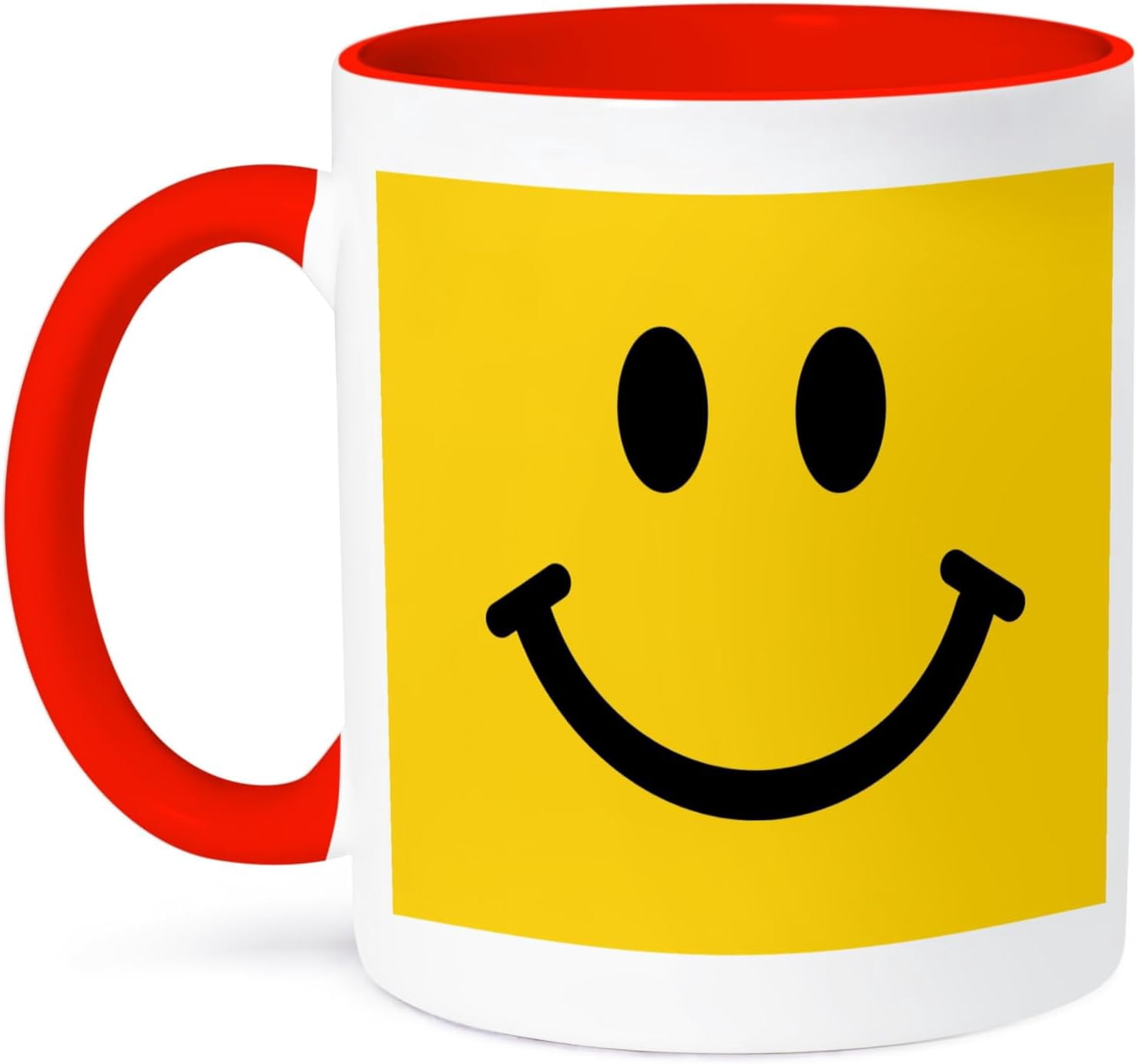Coffee Mug, Size - 11oz - Yellow smiling face - happy smiling cartoon ...