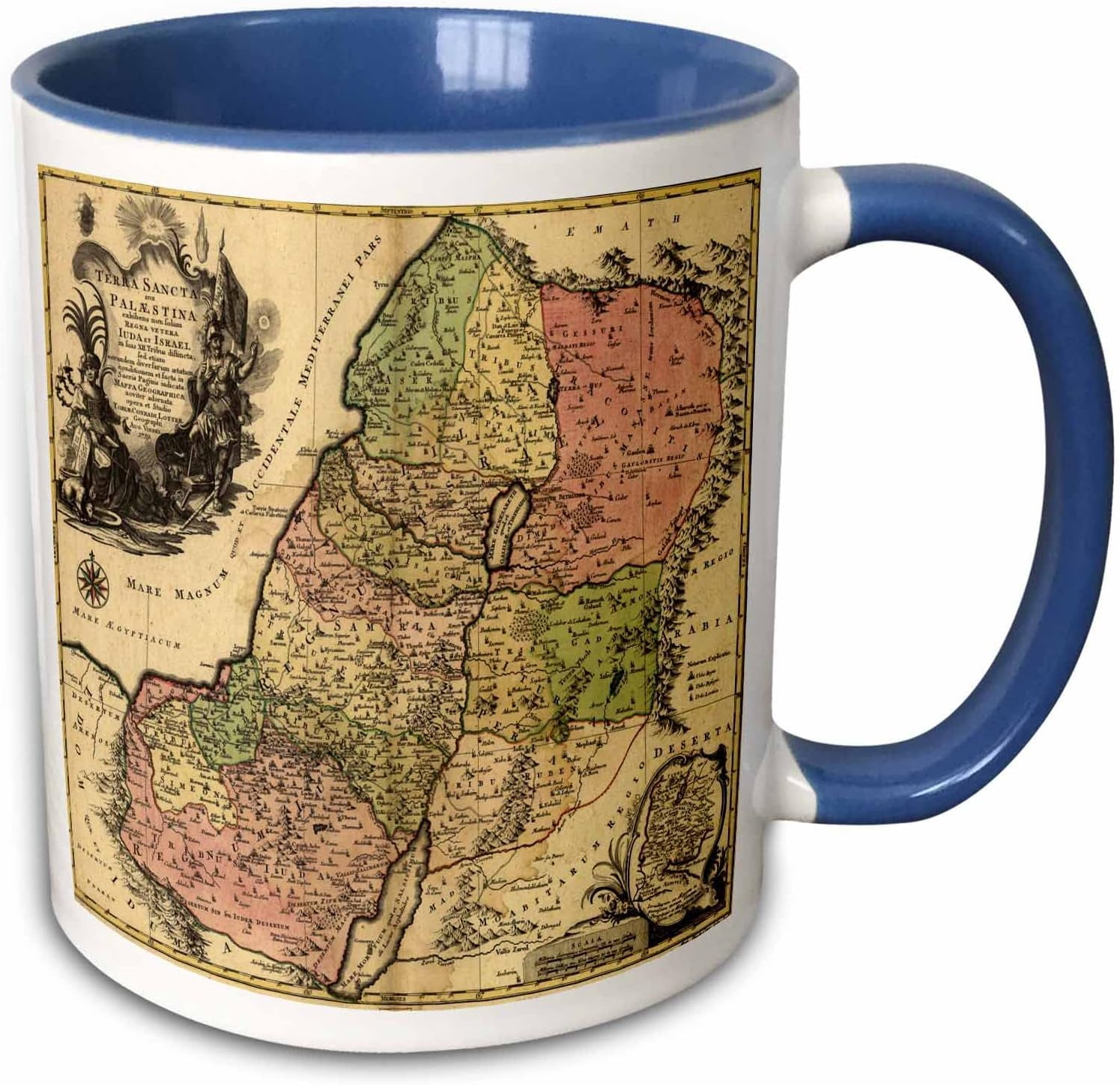 Coffee Mug, Size - 15oz - 1759 Image of the biblical map of the twelve ...