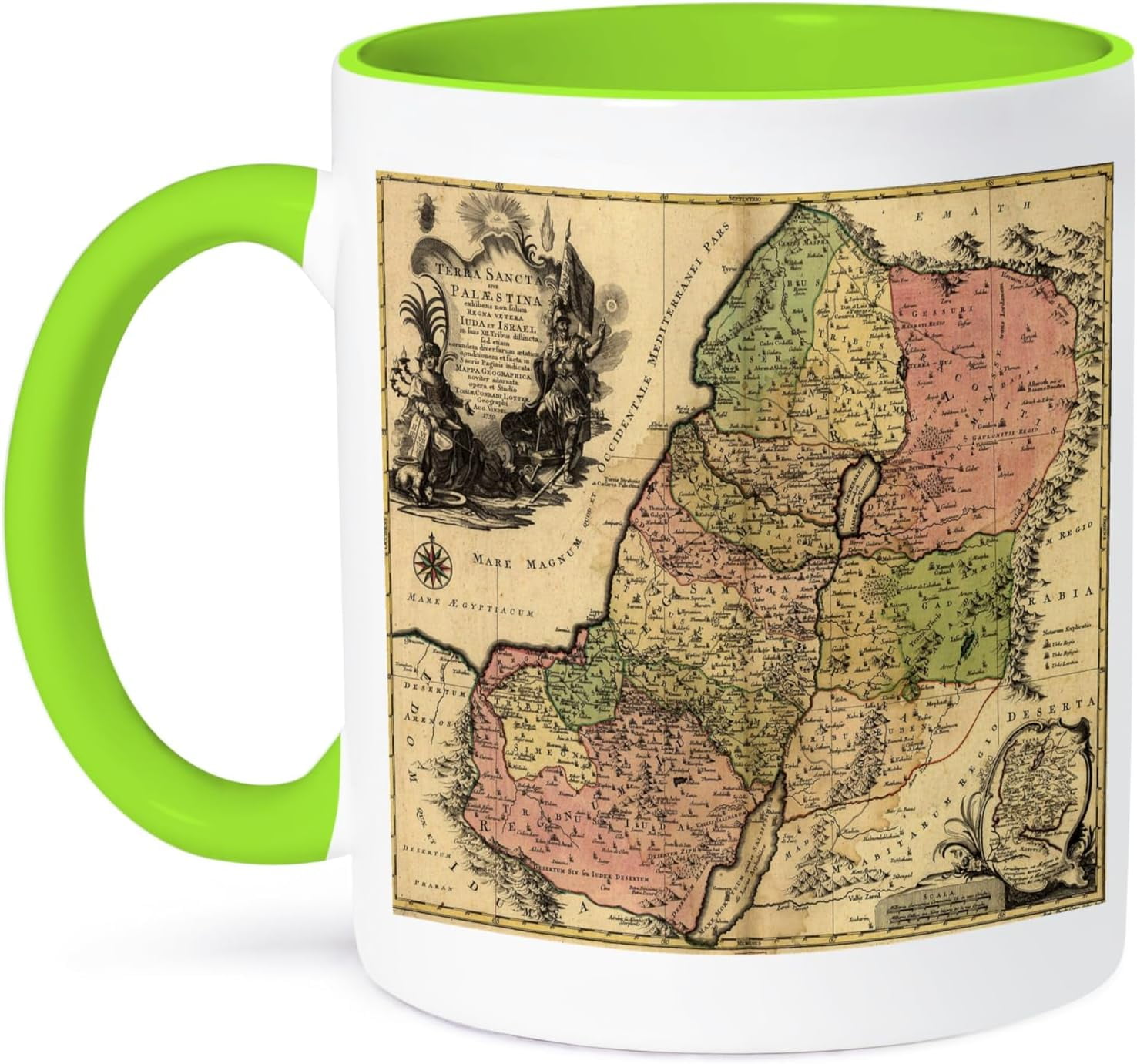 Coffee Mug, Size - 15oz - 1759 Image of the biblical map of the twelve ...