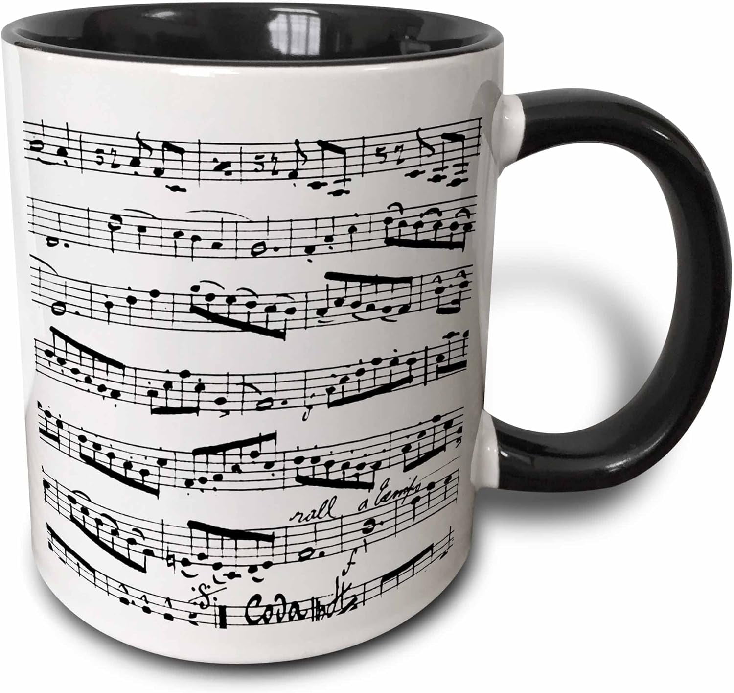 Coffee Mug, Size - 15oz - Music Notes pattern - Black and white piano ...