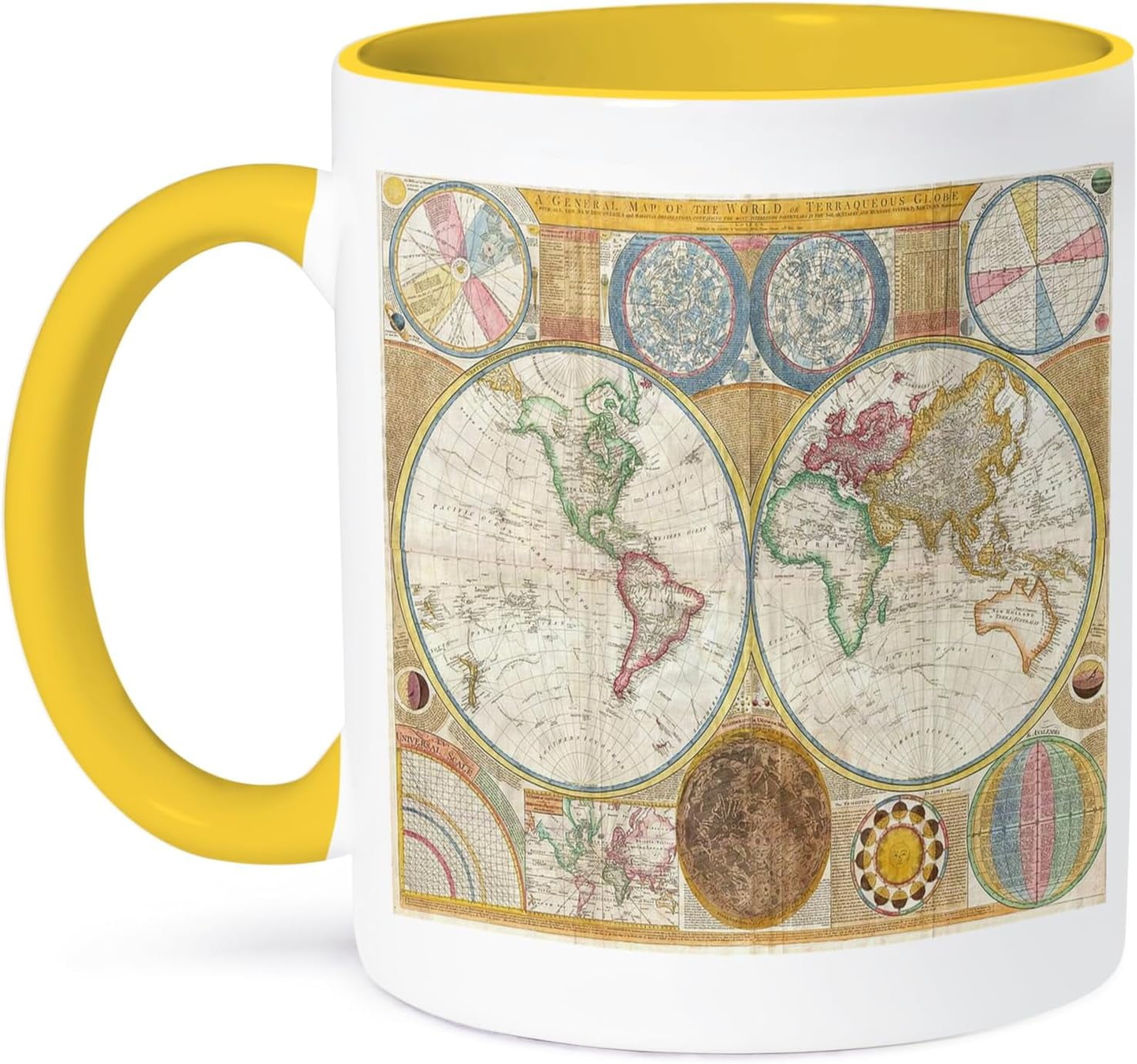 Coffee Mug, Size - 15oz - image of first map of hemisphere and solar ...