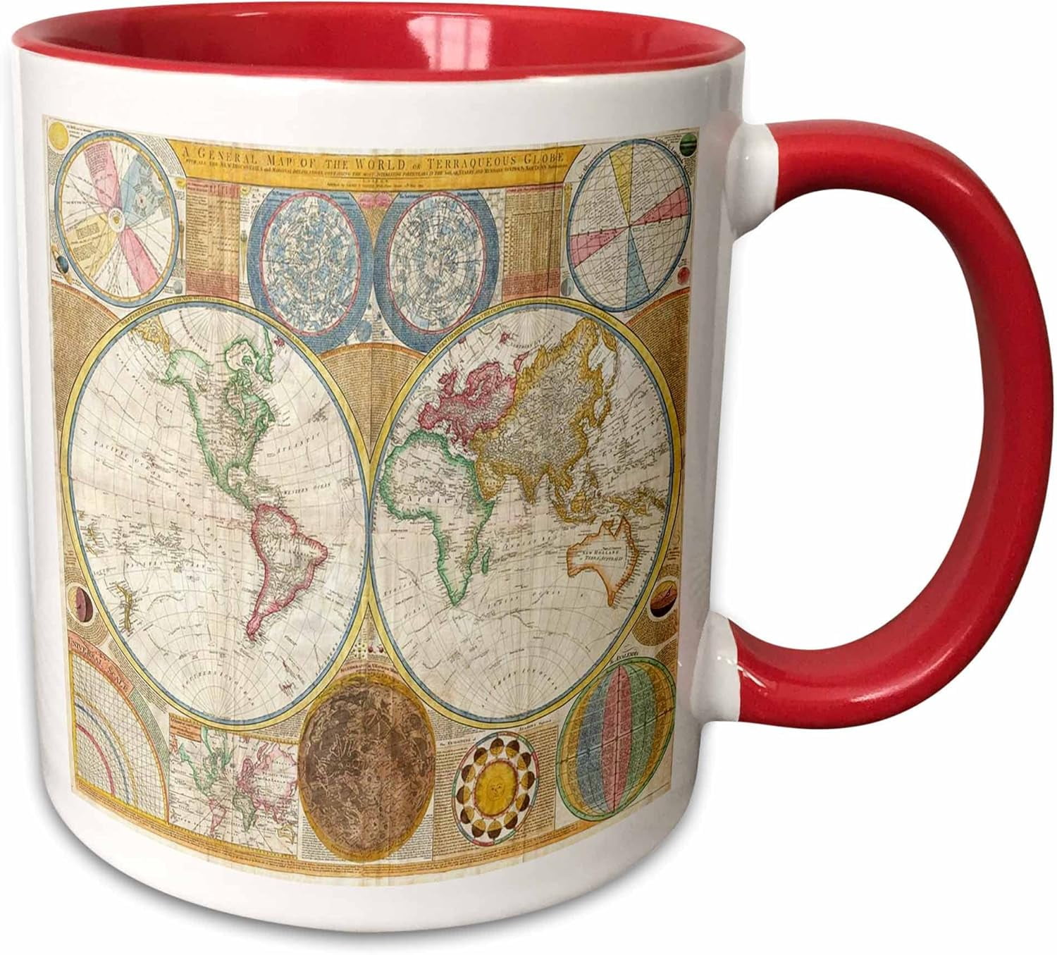 Coffee Mug, Size - 15oz - image of first map of hemisphere and solar ...