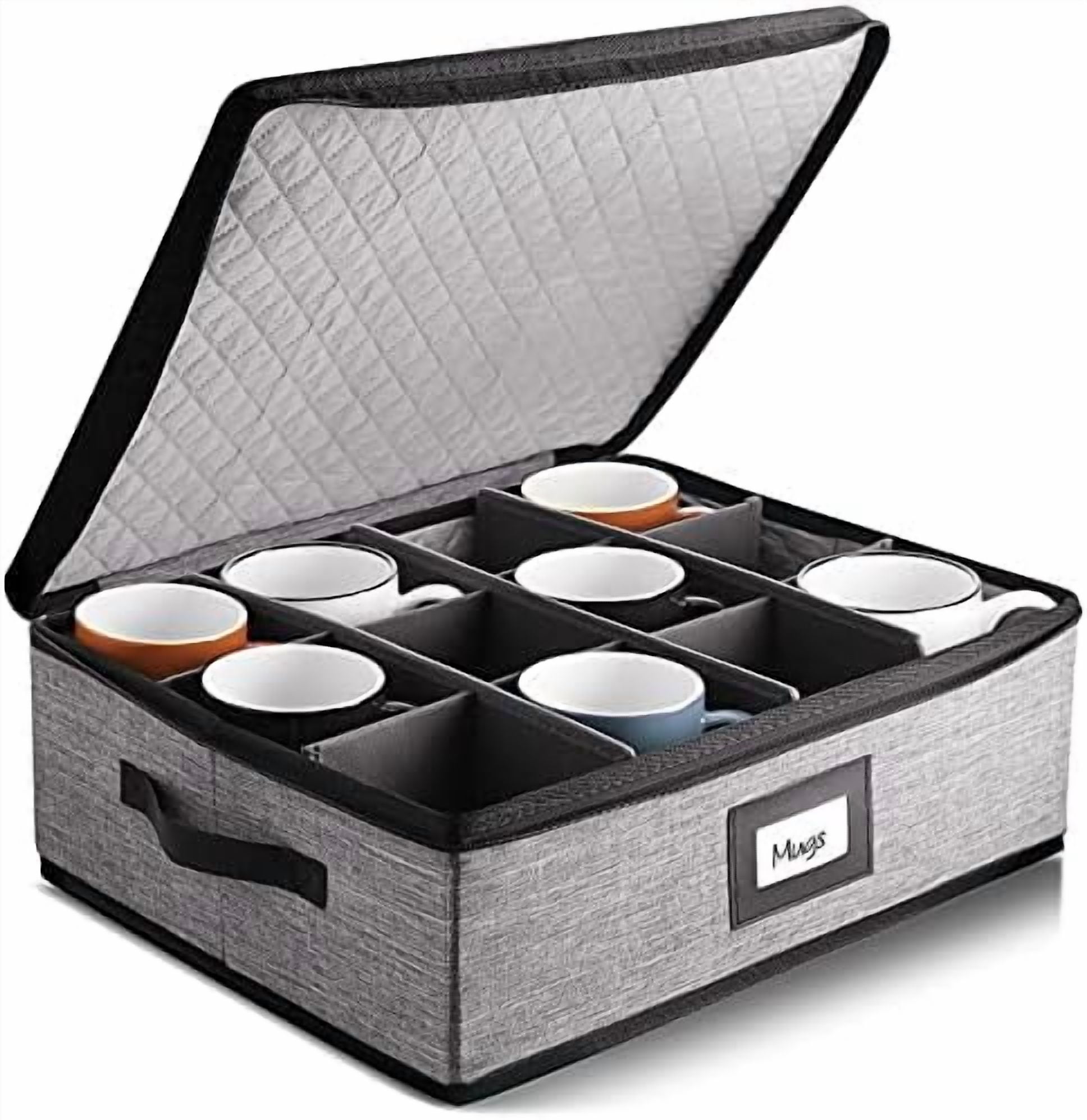 Coffee Mug Storage, Quilted and Stackable Coffee Cup Storage Organizer ...