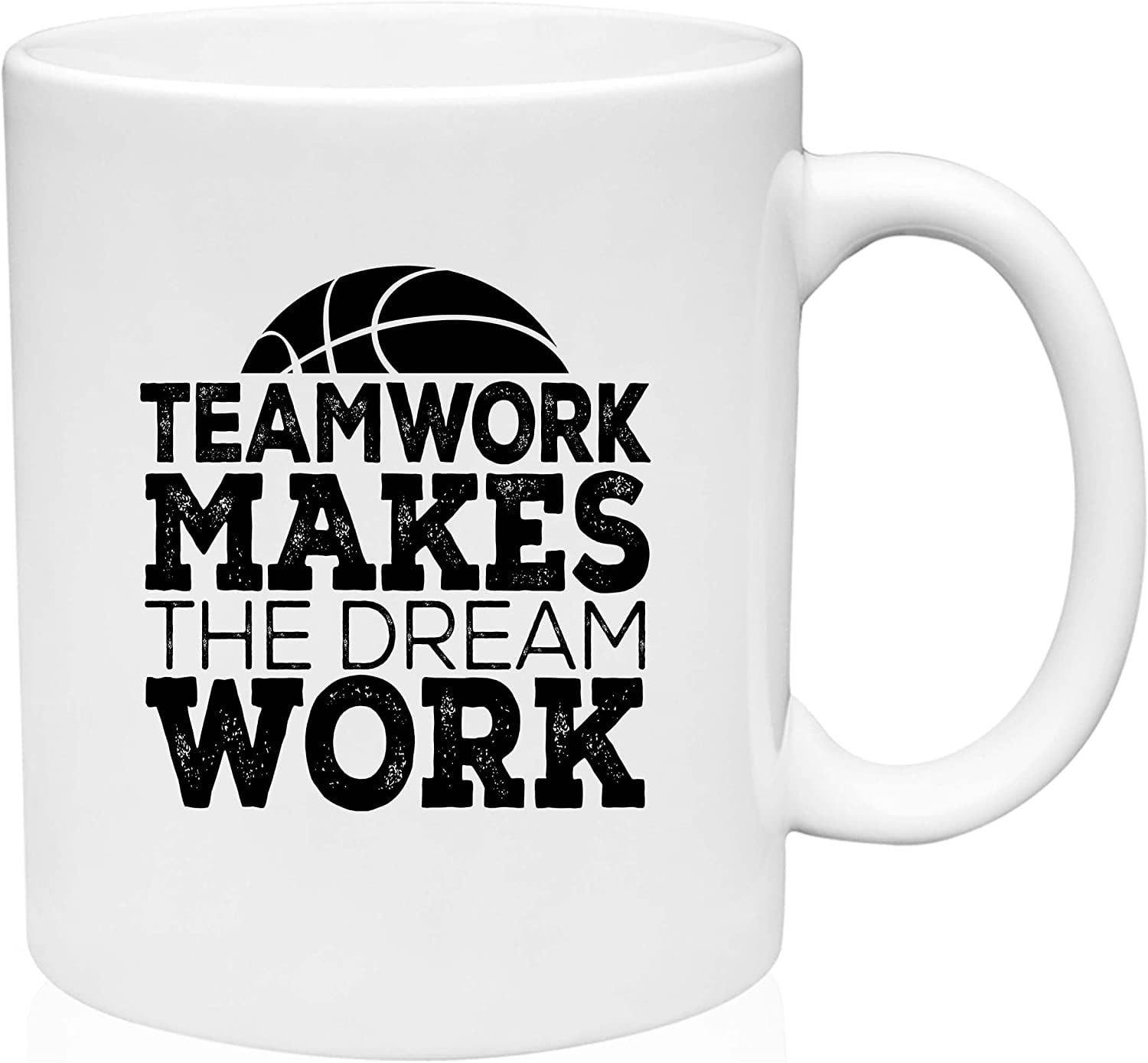 Coffee Mug Teamwork Makes the Dream Work with Basketball Sports Team ...