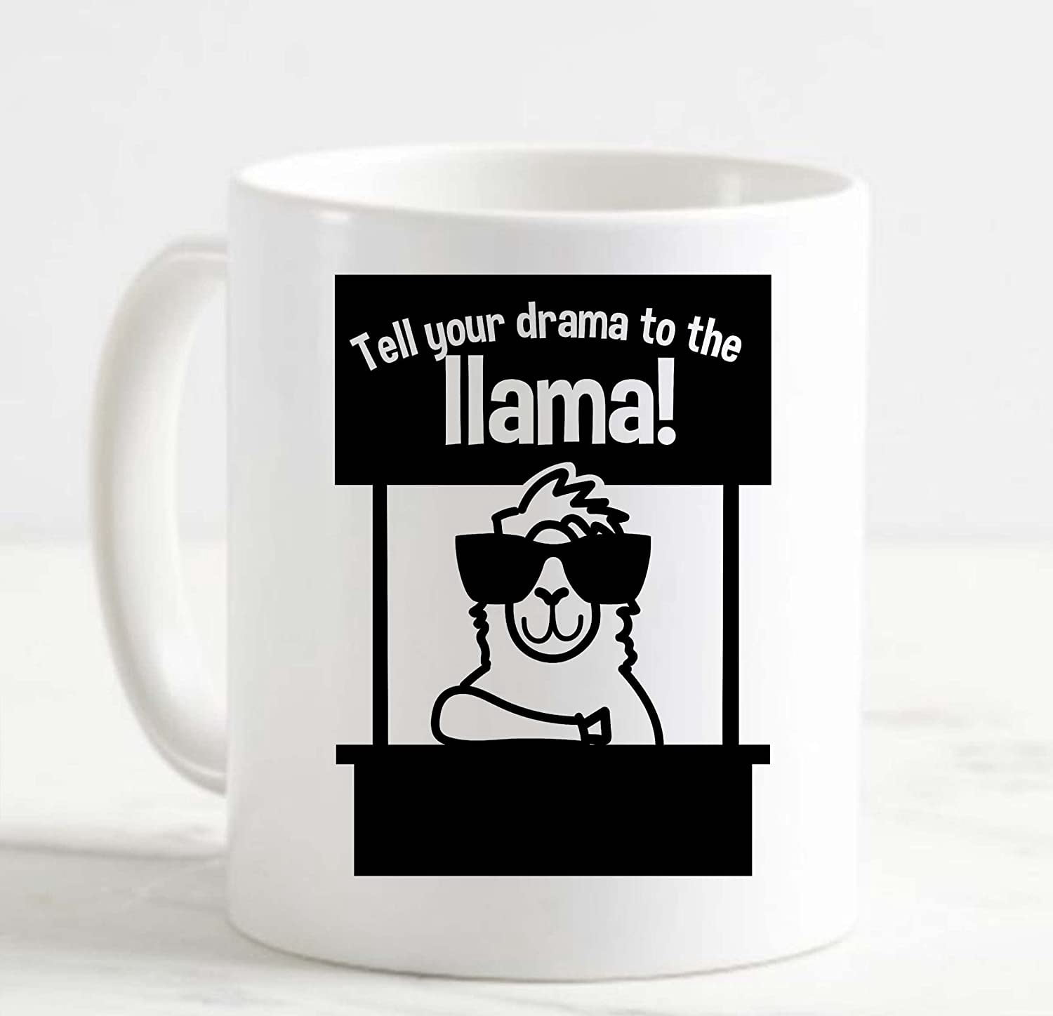 Coffee Mug Tell Your Drama To The Llama! Booth Sunglasses Funny Animals ...