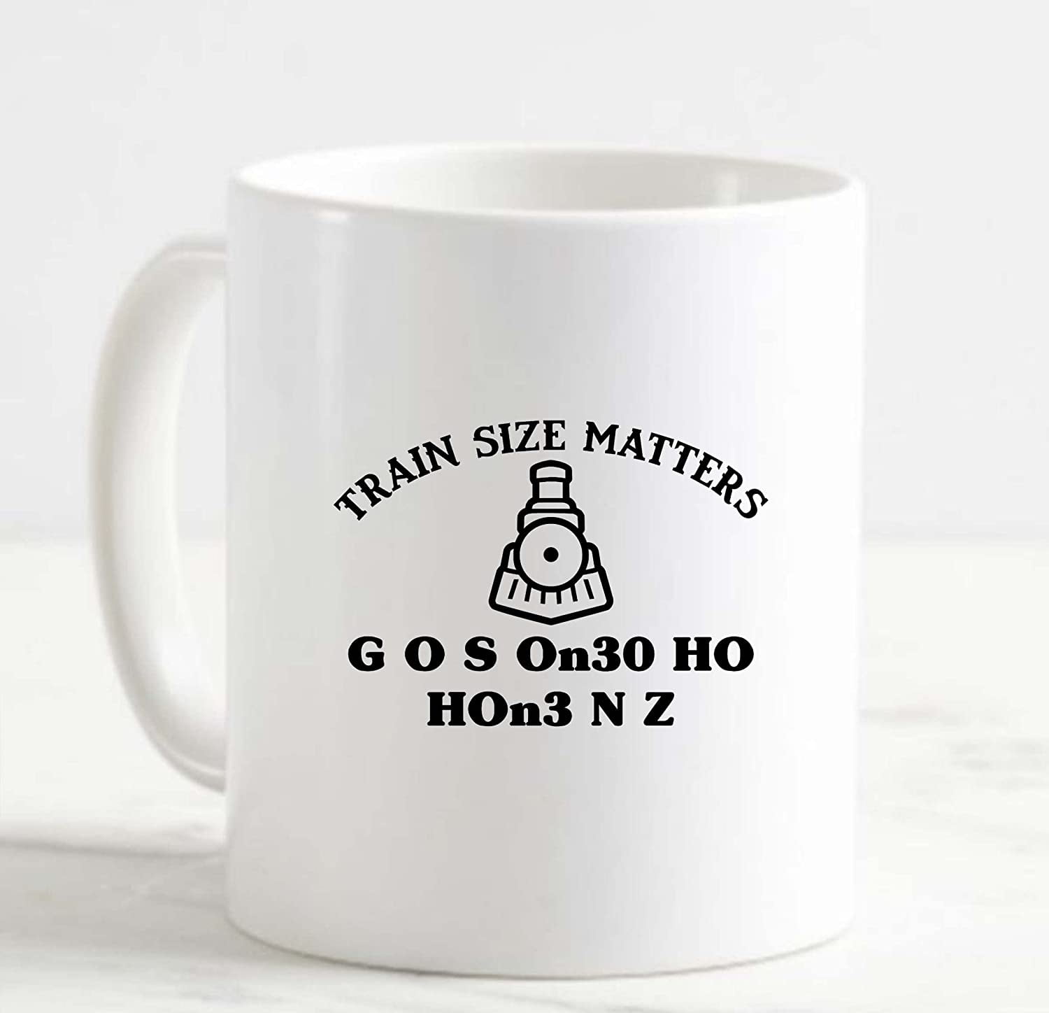 Coffee Mug Train Size Matters Model Tracks Hobby Collection White Cup ...