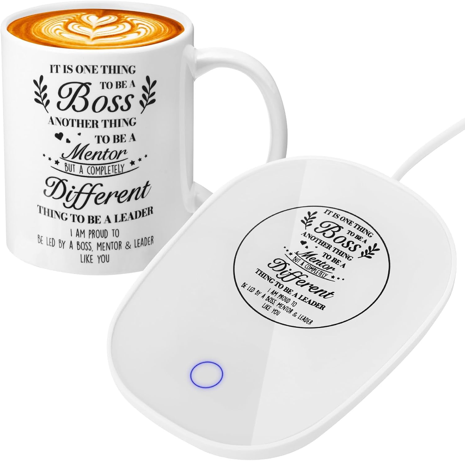 Coffee Mug Warmer & Mug Set for Boss, Ceramic Mug and Smart Warmer ...
