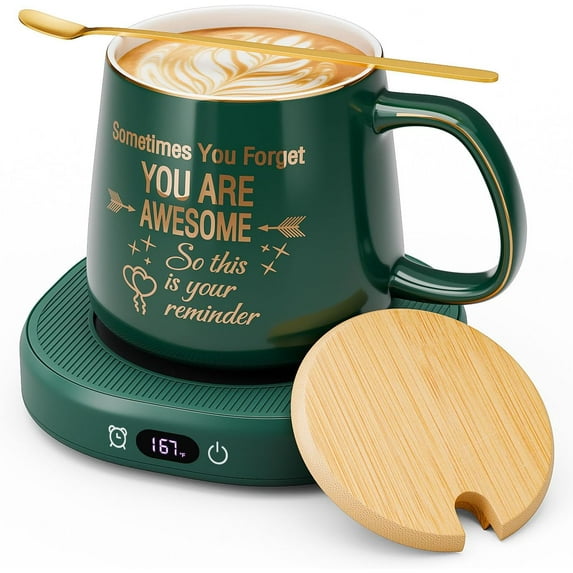 Coffee Mug Warmer & You are Awesome Mug Set, Electric Cup Warmer with ...