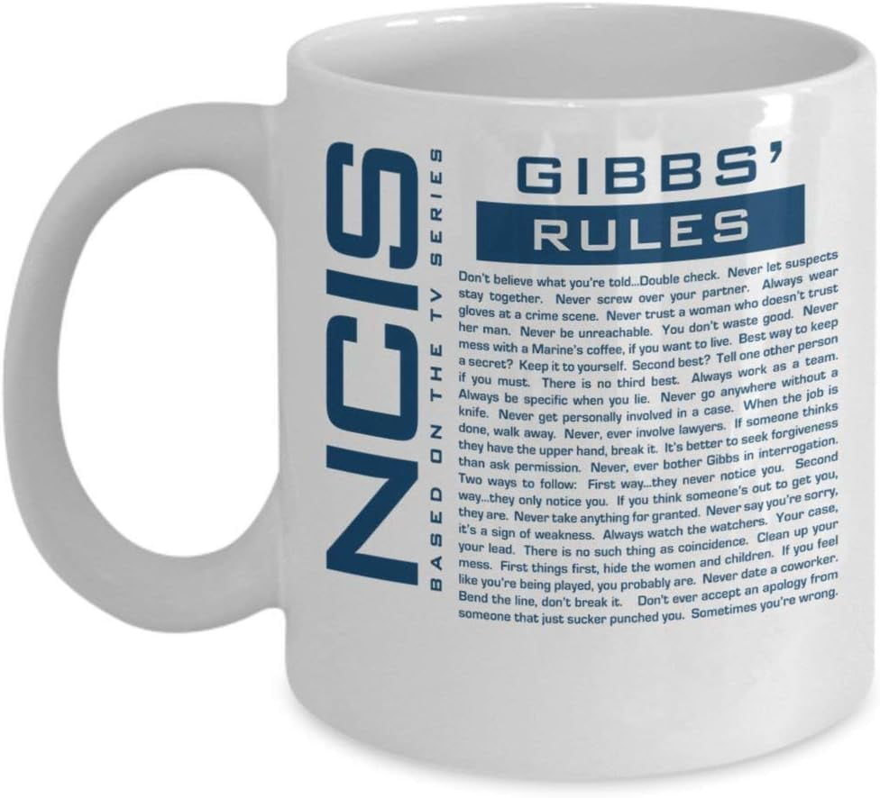 Coffee Mug for Best Gifts Gibbs Rules Mug (White) NCIS Gibbs Coffee Mug ...