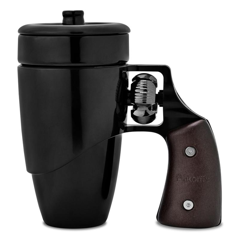 Coffee Mug with Rotatable Wooden Handle, Ceramic Leak-Proof and ...