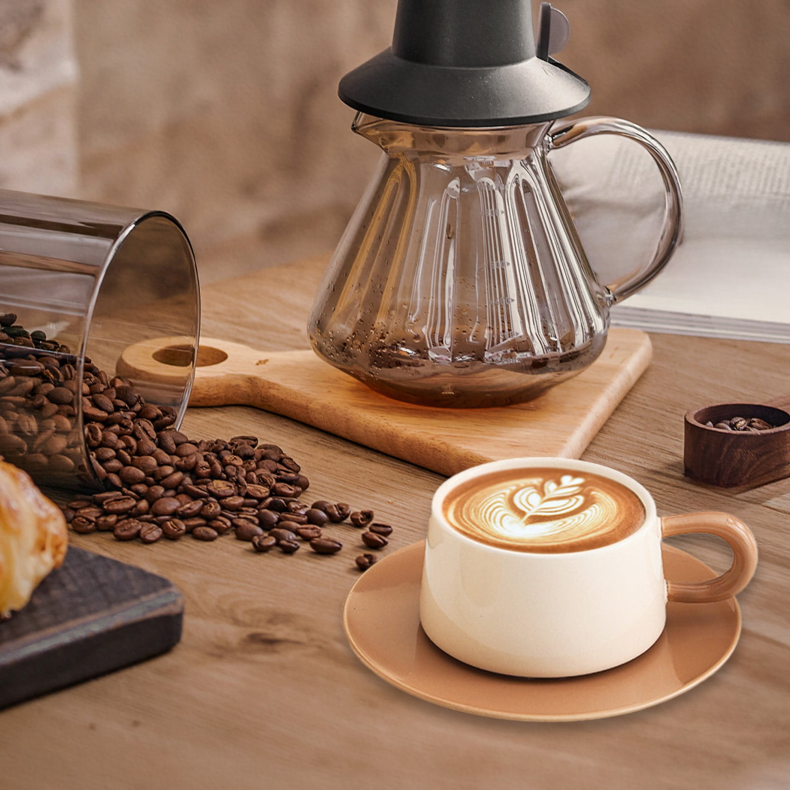 Coffee Mug with Spoons, Espresso Cups and Saucer for Latte & Cappuccino ...