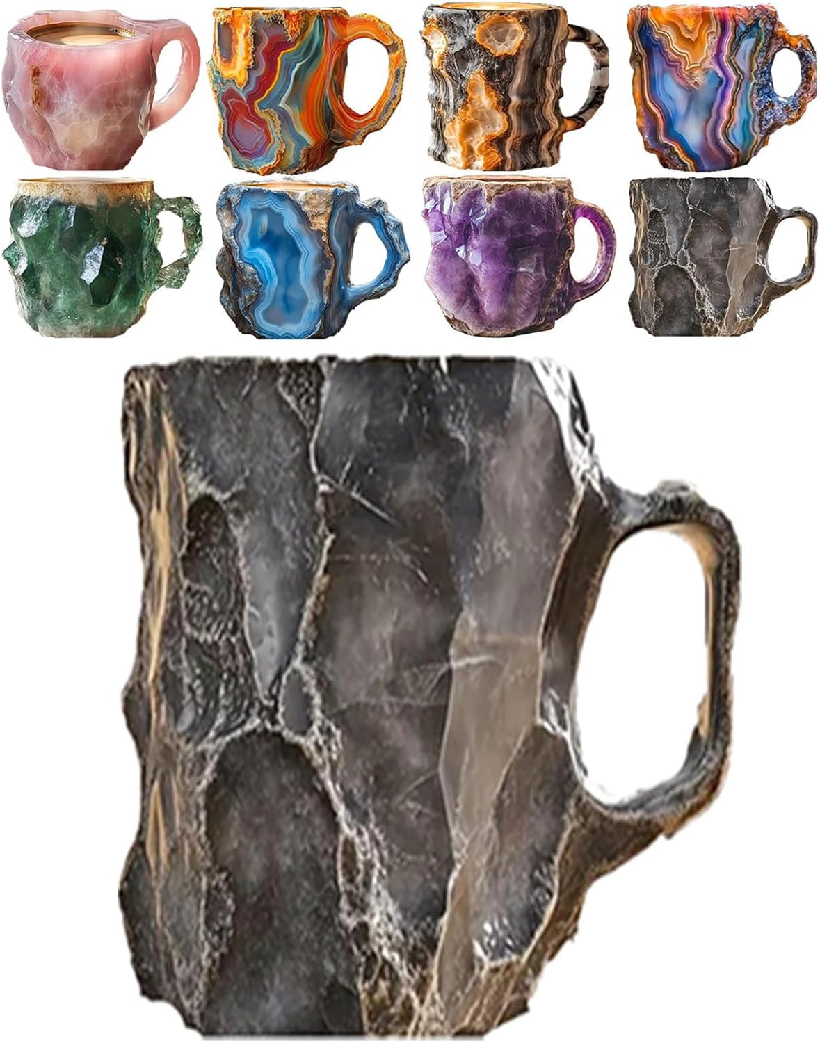 Coffee Mugs,Crystal Mineral Resin Coffee Mugs,2025 New Multi-Colored ...