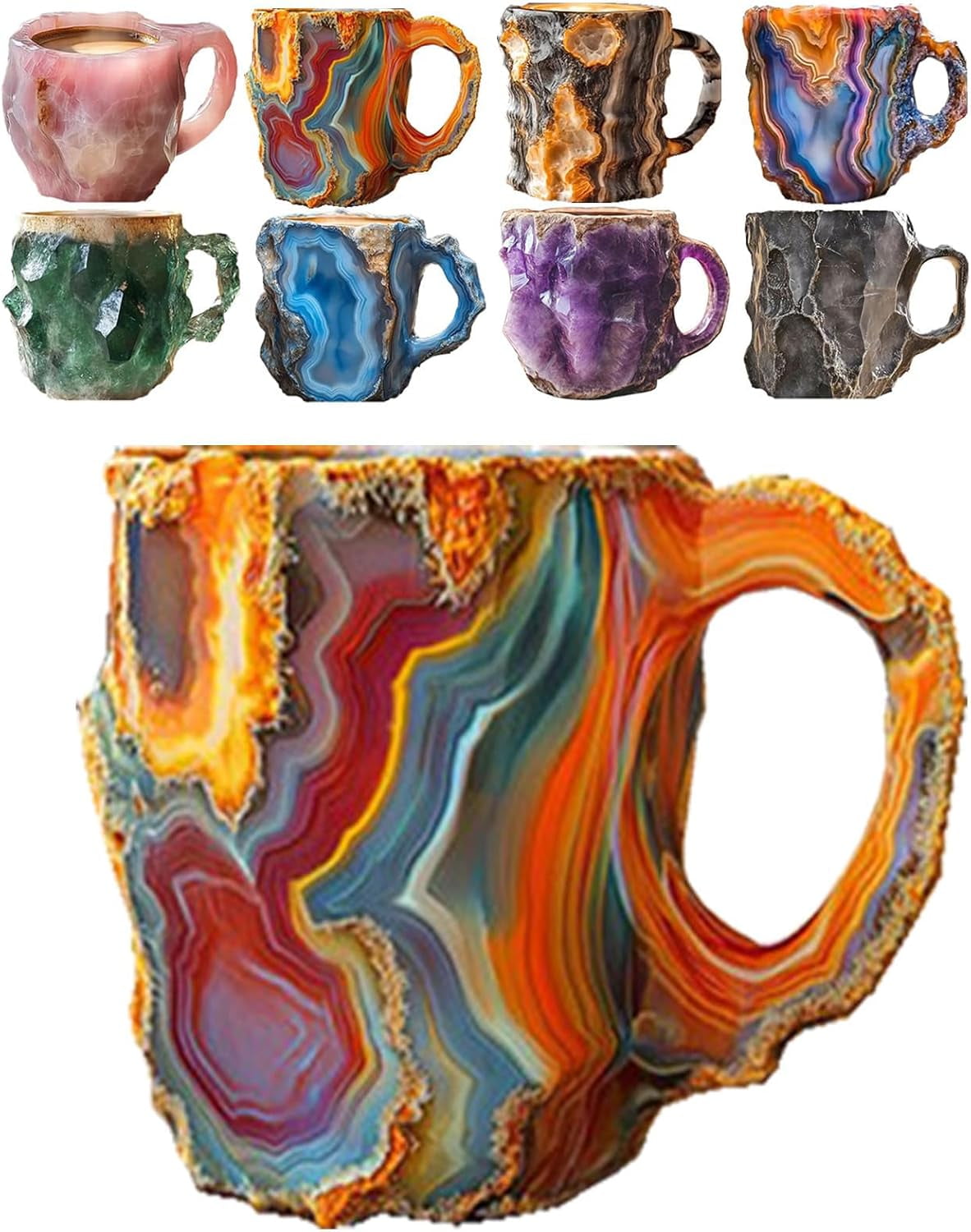Coffee Mugs,Crystal Mineral Resin Coffee Mugs,2025 New Multi-Colored ...