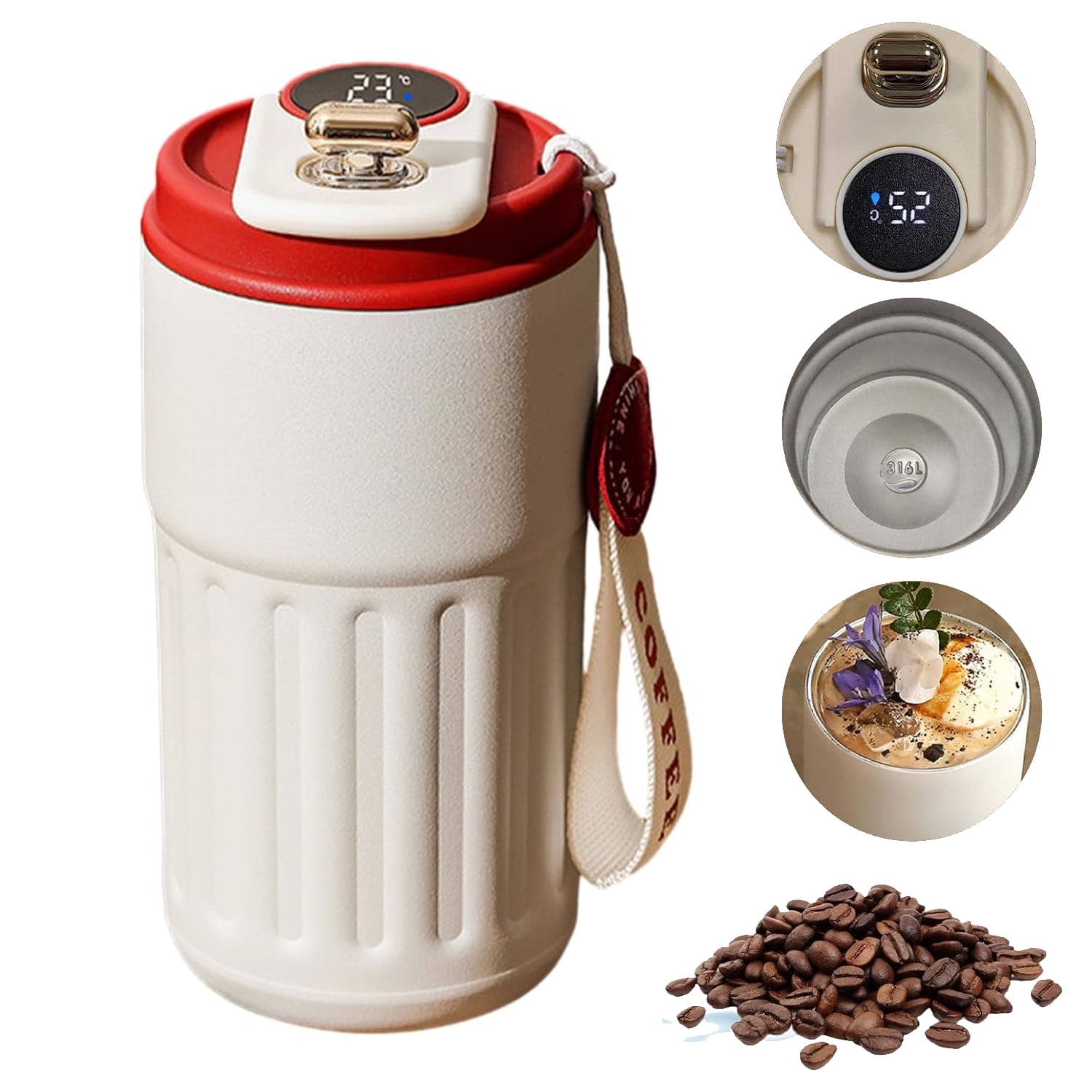 Coffee Mugs, Insulated Coffee Mug with Lid, Smart Coffee Mug Smart ...