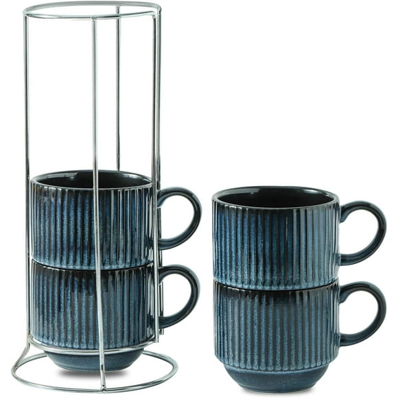 Stackable Coffee Mugs With Rack