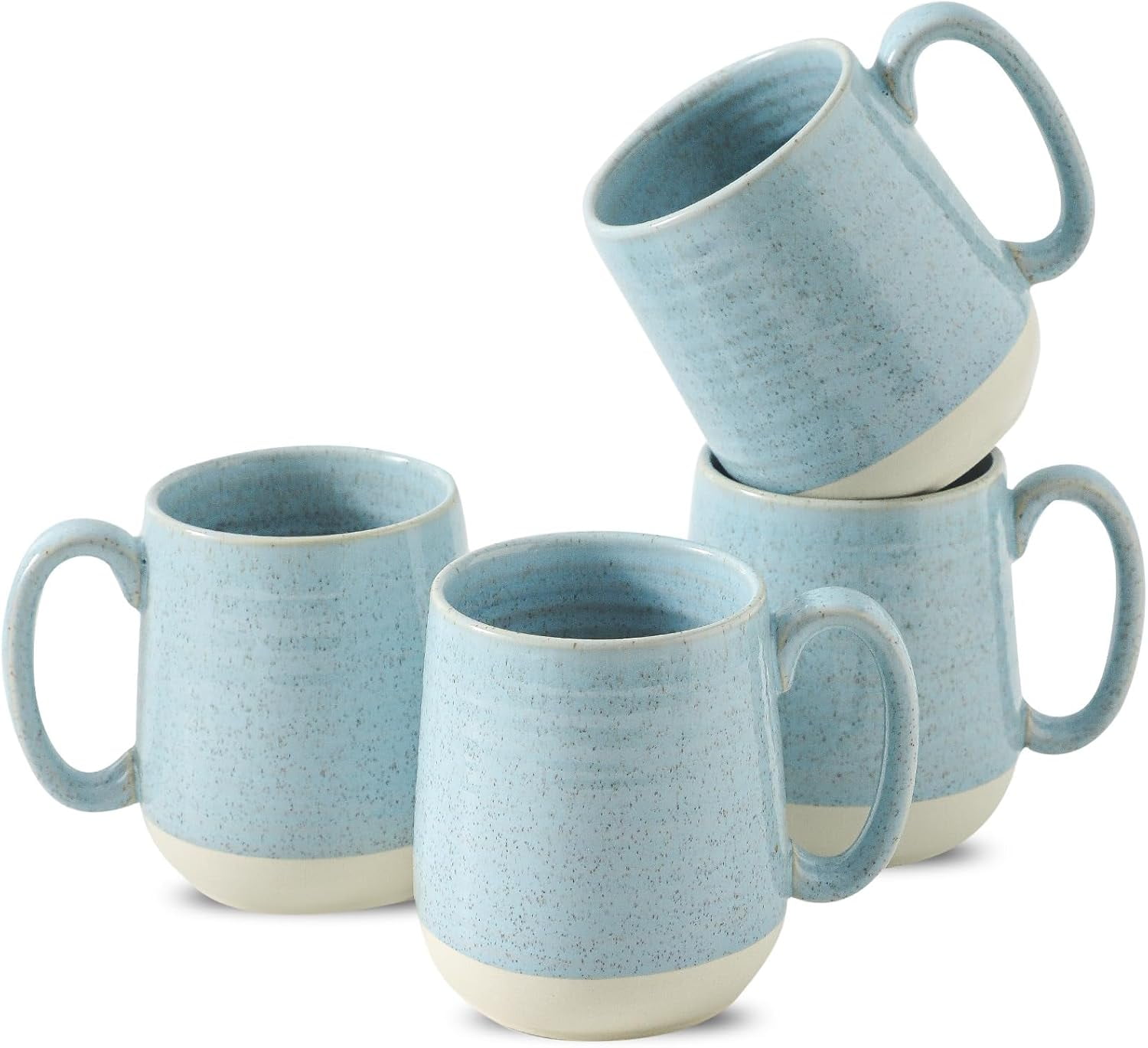Coffee Mugs Set of 4, 15 oz Ceramic Coffee Cups with Comfortable Handle ...