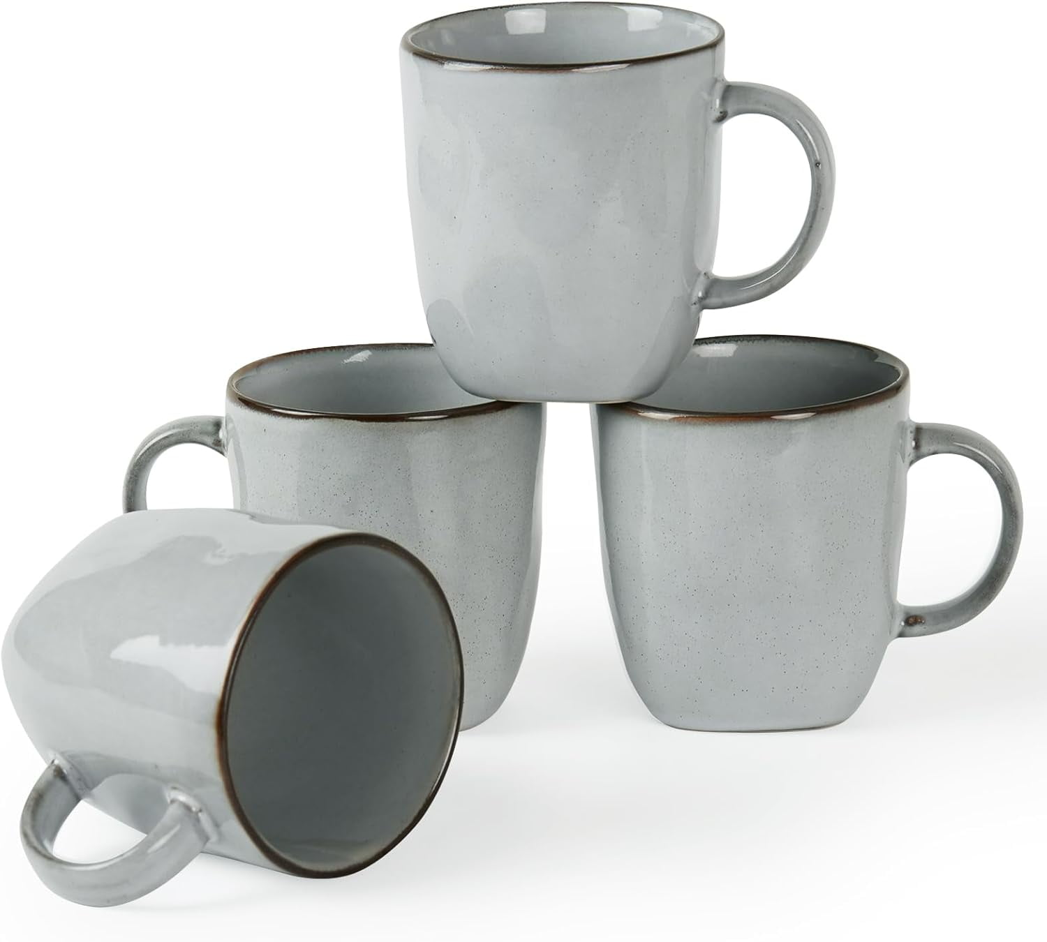 Coffee Mugs Set of 4, Ocean Square 13oz Coffee Cup Set with Handle for ...