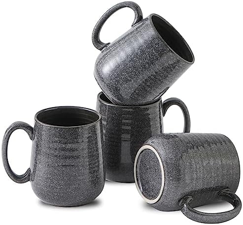 Coffee Mugs Set of 6, 12 Ounce Coffee Cups Set with Handle, Ceramic Tea ...
