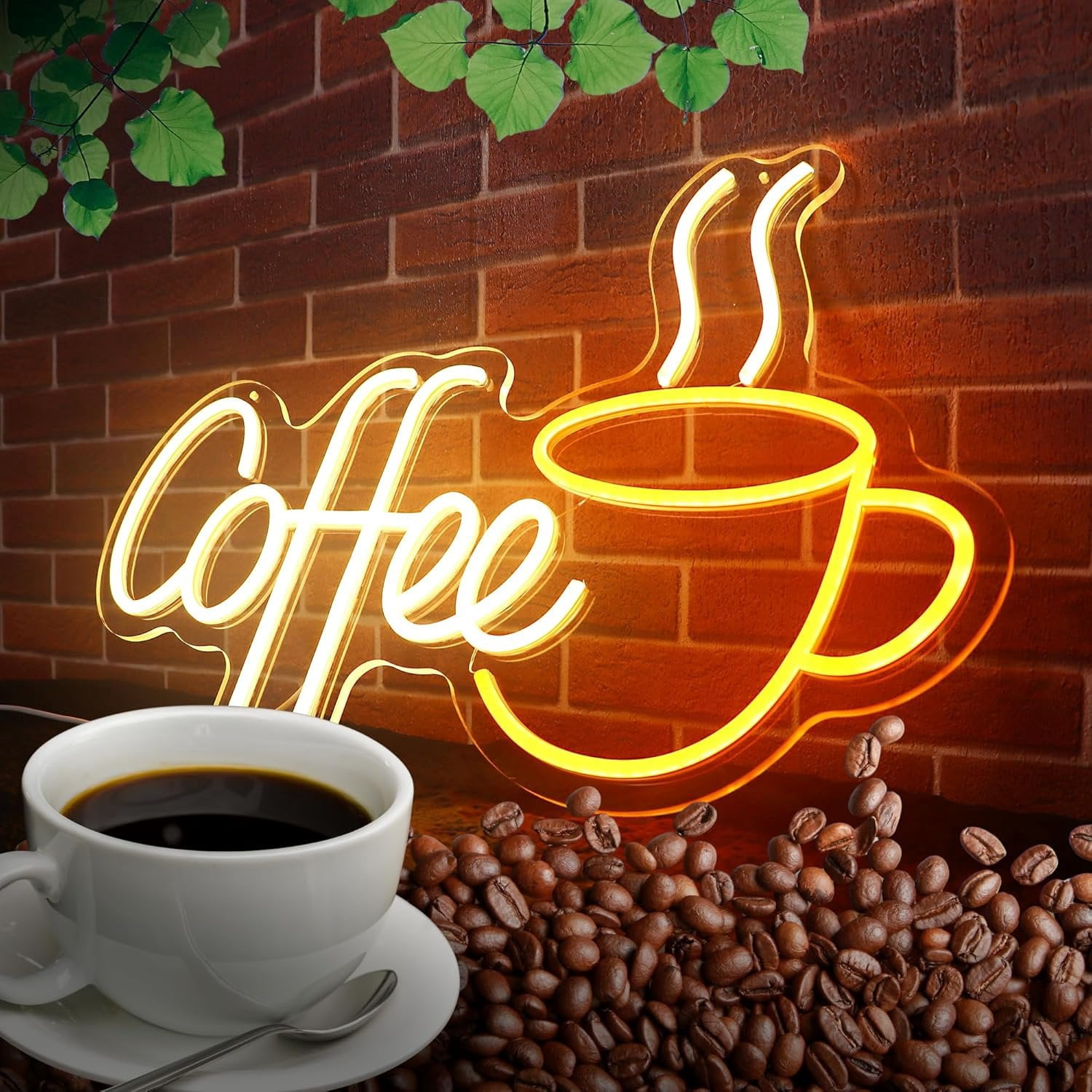 Coffee Neon Sign for Cafe LED Light Up Signs for Coffee Shop Wall Decor ...