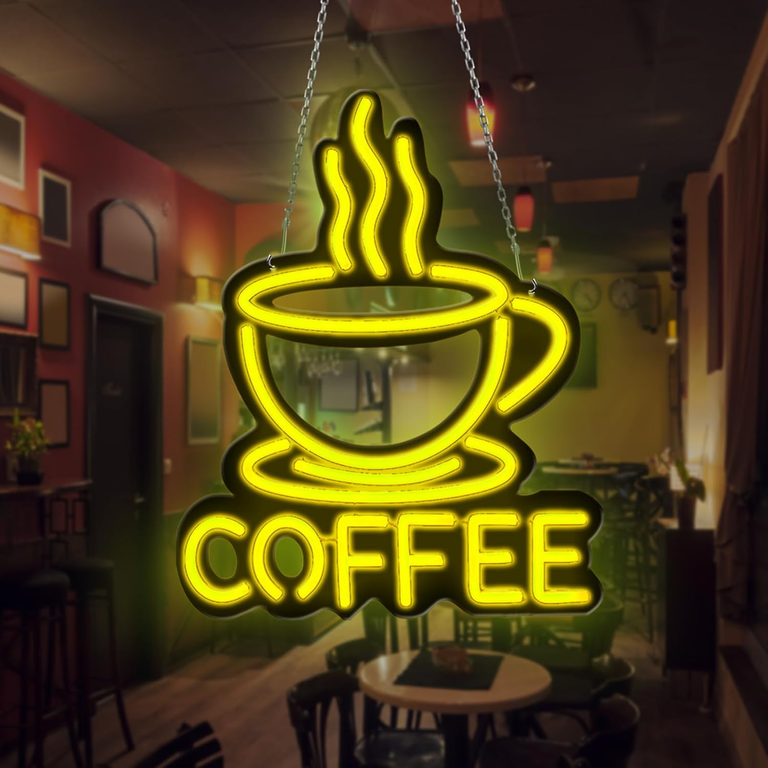 Coffee Neon Signs,Neon Coffee Led Sign Dimmable Usb Powered Coffee ...