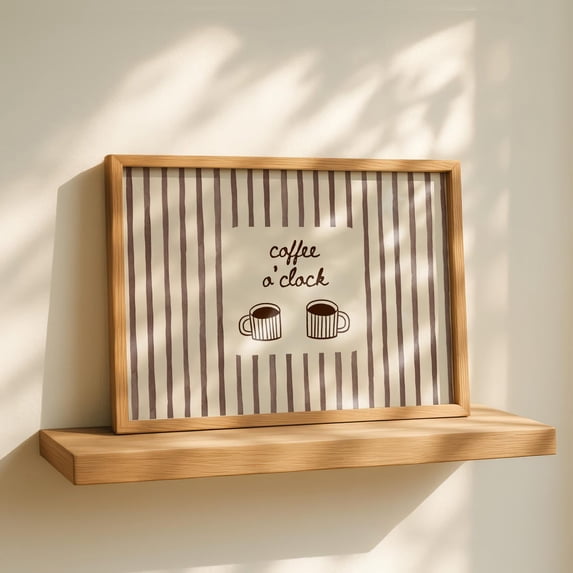 Coffee O'Clock Horizontal Print, Coffee Station Wall Art, Unframed ...