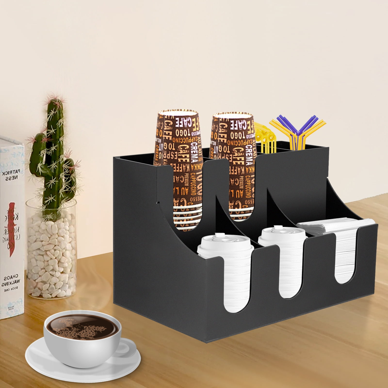 Coffee Organizer Station with 4 Cup Holders- Countertop Coffee ...