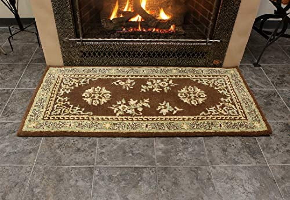 Coffee Oriental Wool Hearth Rug, Rectangular 56 in x 26 in - Walmart.com