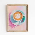 Coffee Pastel Latte Art Kitchen Decor Cappuccino Unframed Paper Print ...