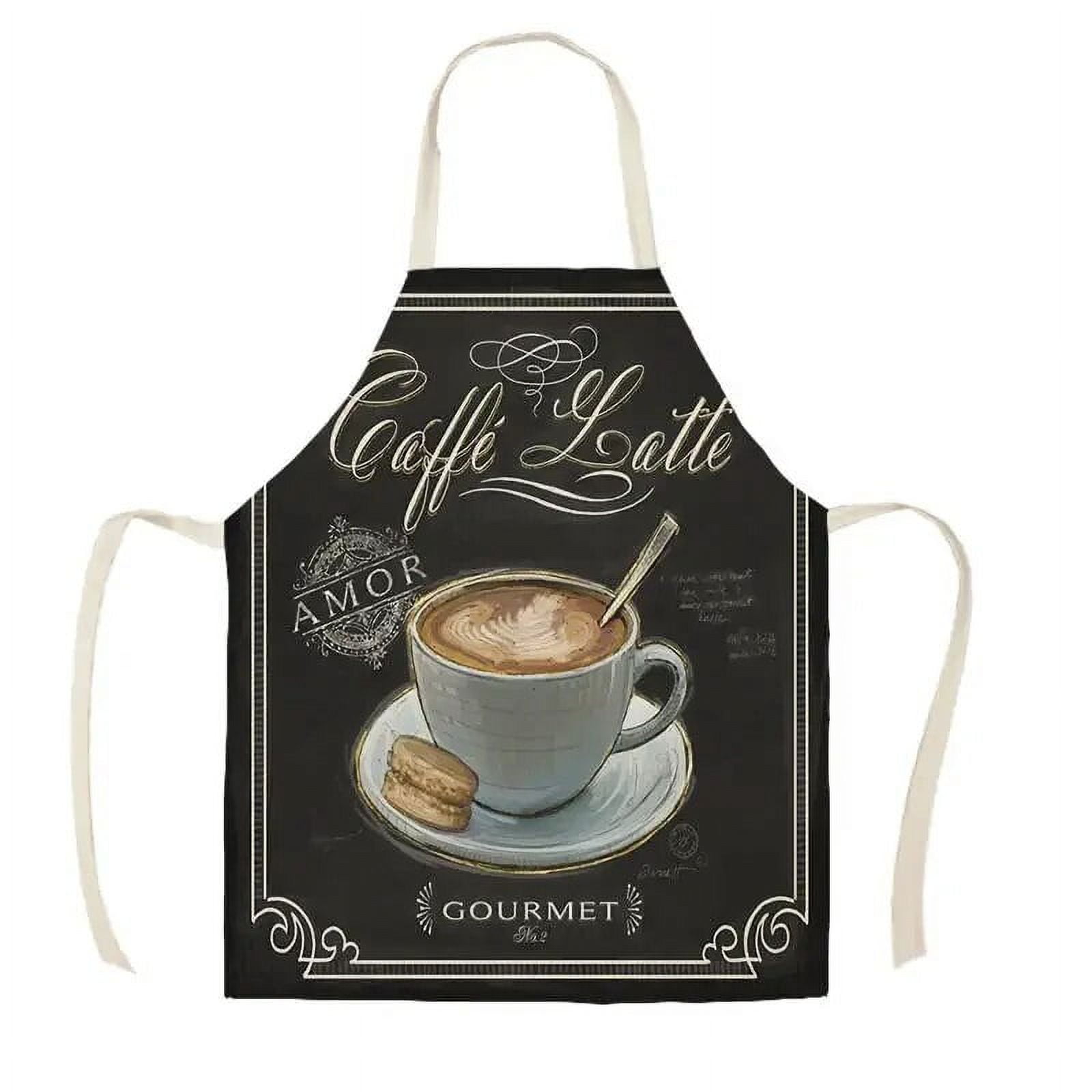 Coffee Pattern Ladies Kitchen Apron Restaurant Cafe Roasting Shop ...